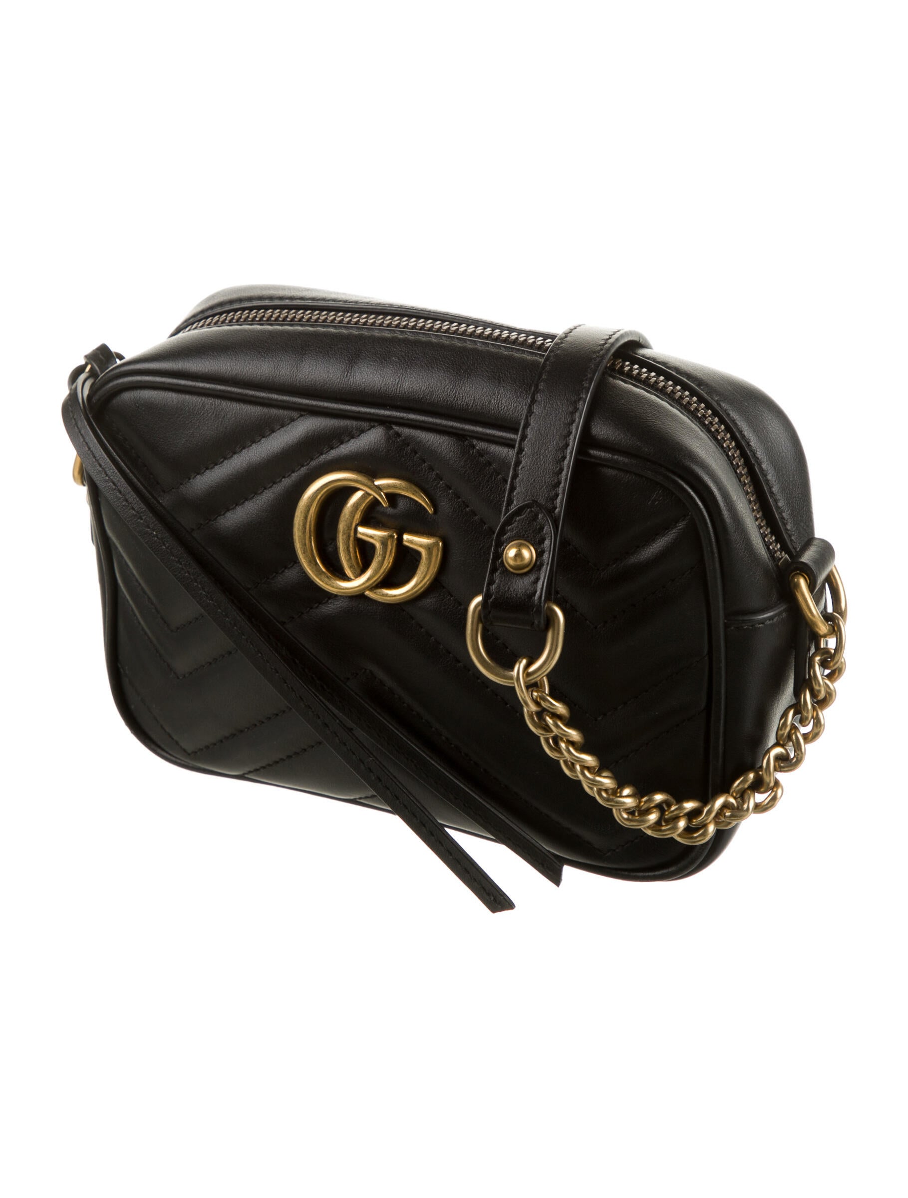 Gucci GG Marmont Mini Matelassé Crossbody Bag - Black Crossbody Bags ...