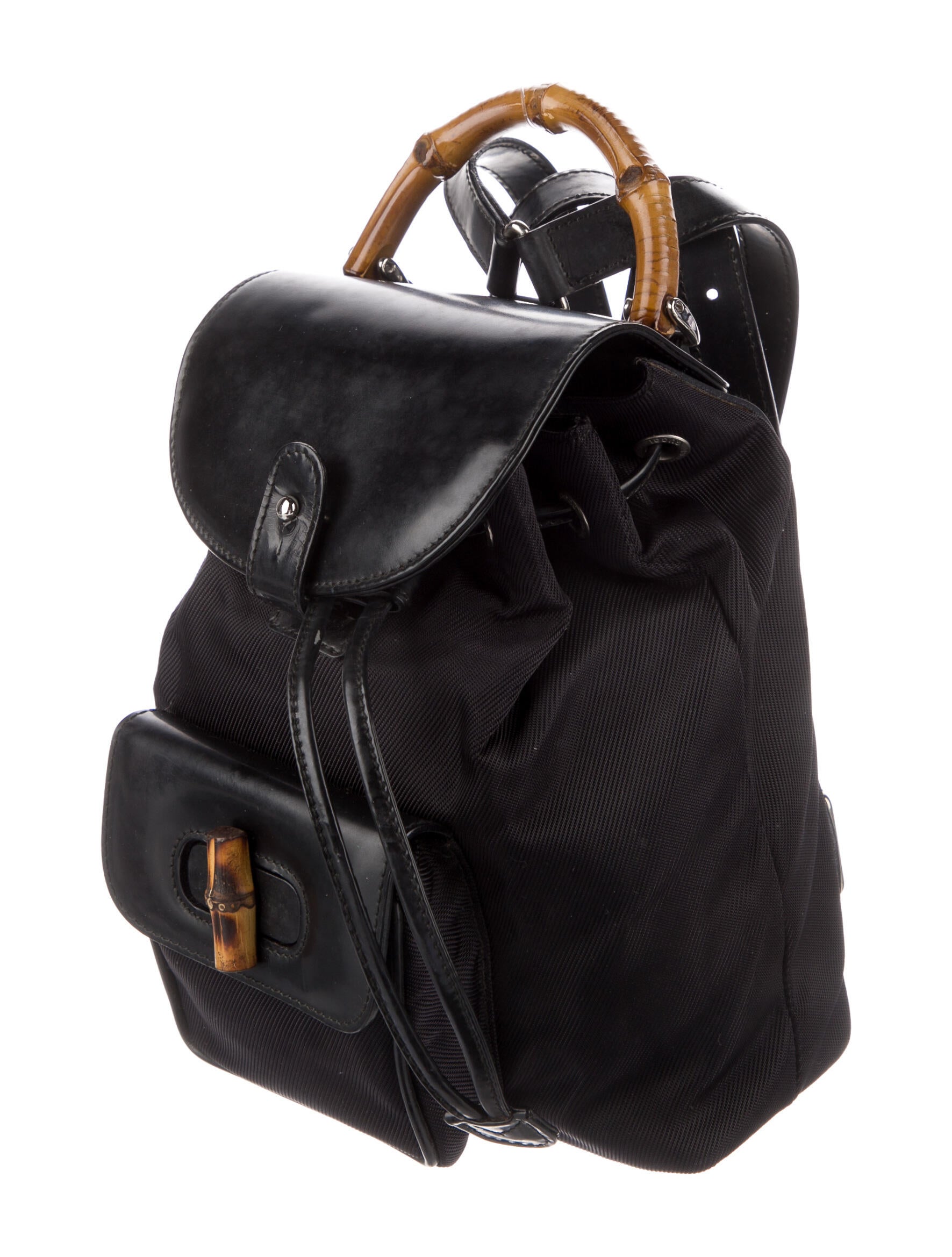 Gucci Mini Nylon Bamboo Backpack - Backpacks, Handbags | The RealReal