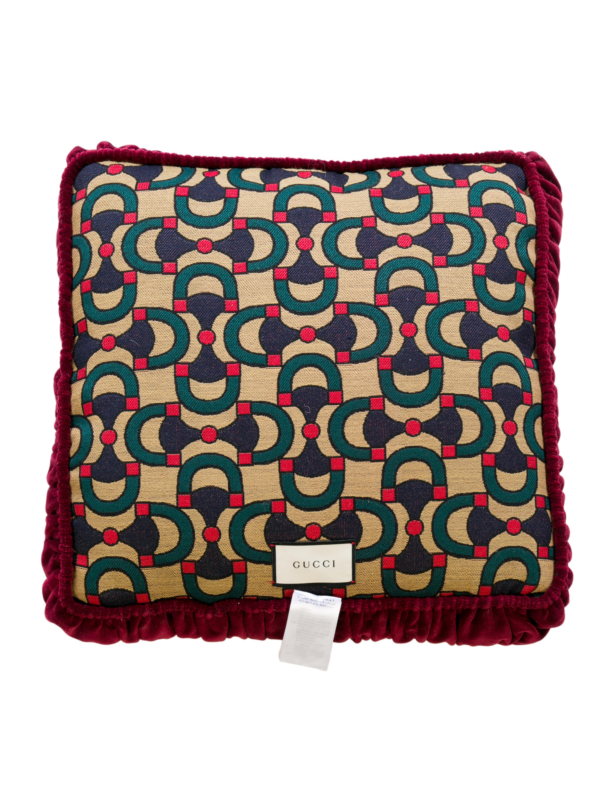 Gucci Velvet Kingsnake Cushion - Red Pillows, Pillows & Throws ...