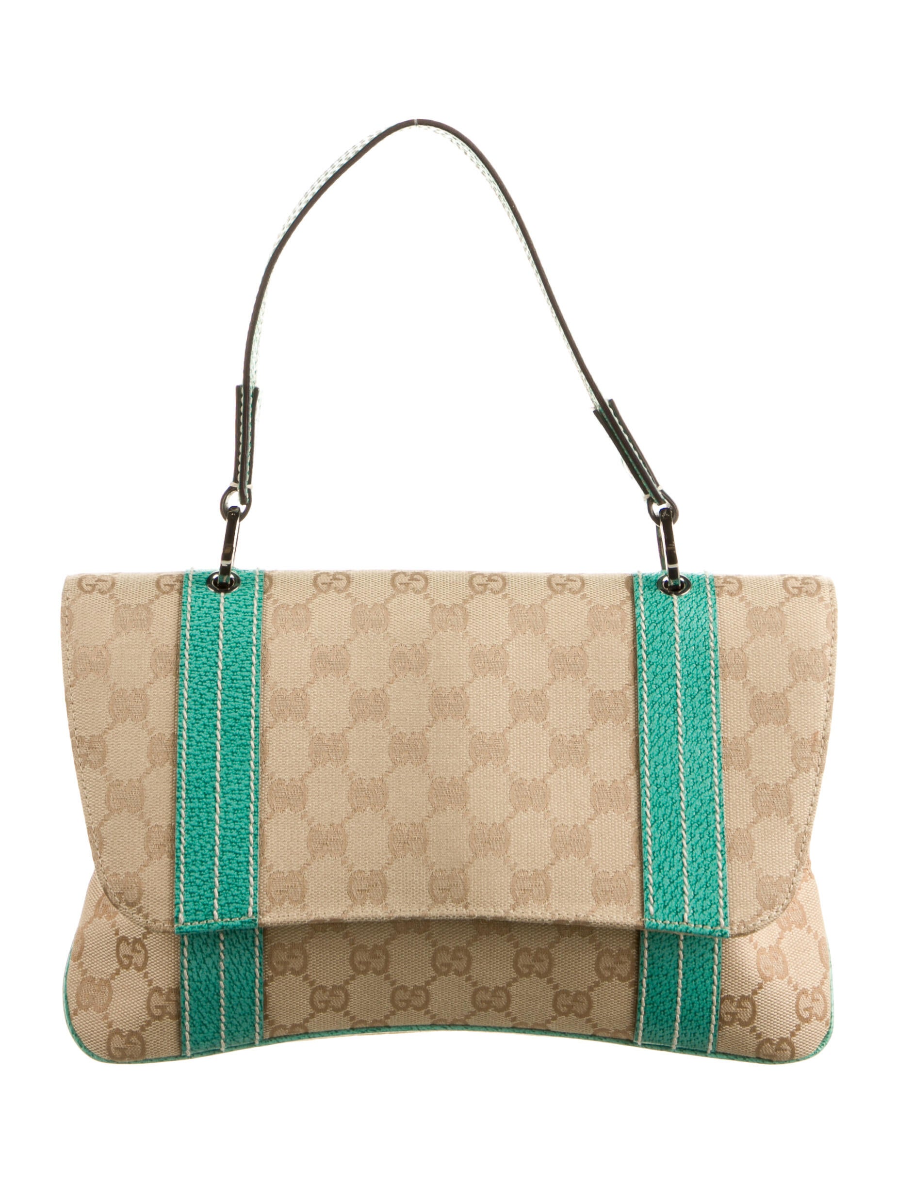 Gucci GG Canvas Leather-Trimmed Satchel - Blue Satchels, Handbags ...
