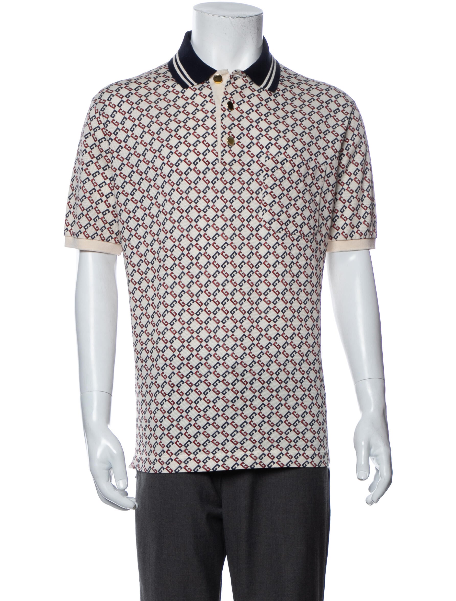 Gucci Geometric G Printed Polo Shirt - Neutrals Polos, Clothing ...