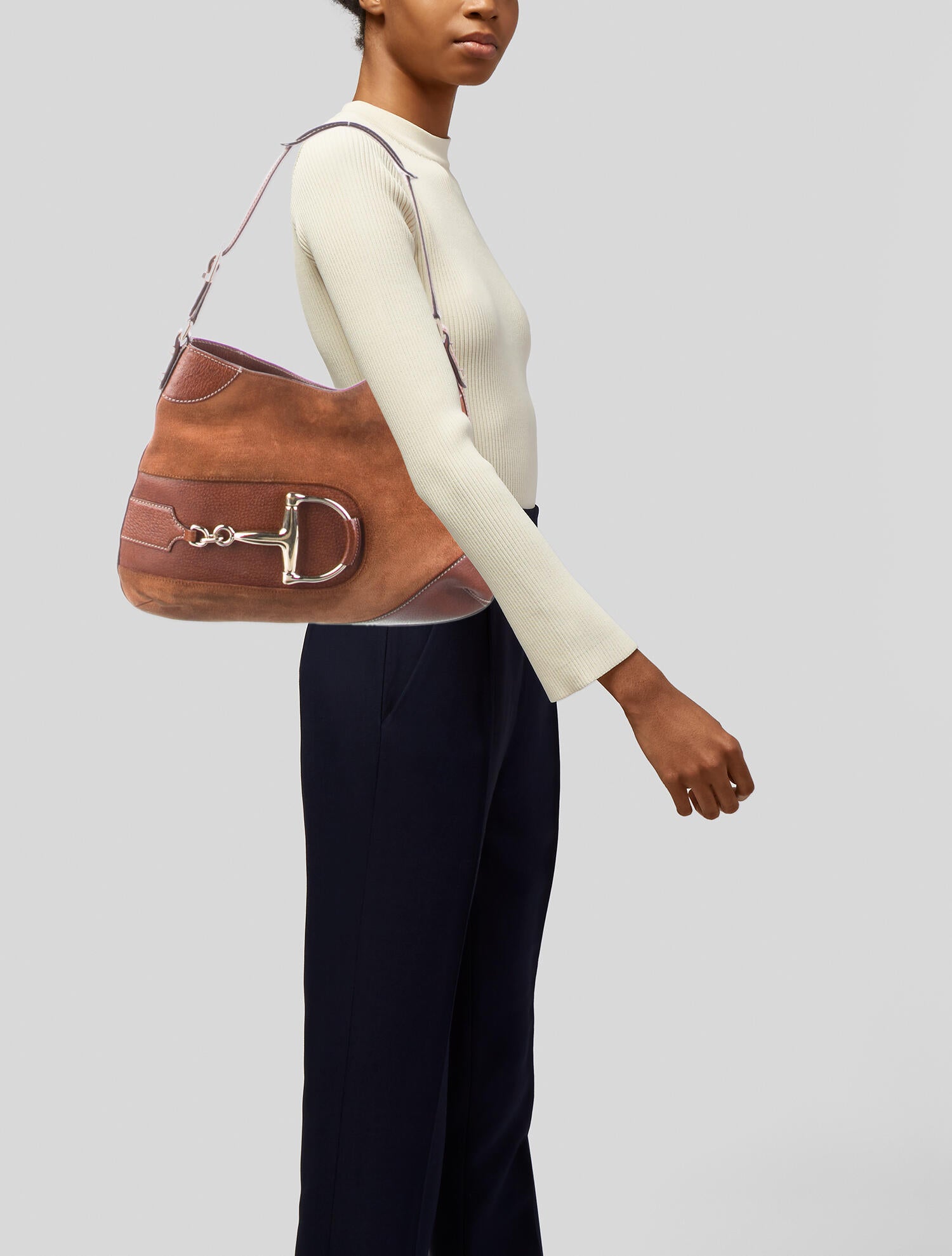 Gucci GG Medium Horsebit Hobo - Brown Hobos, Handbags - GUC308197 | The ...