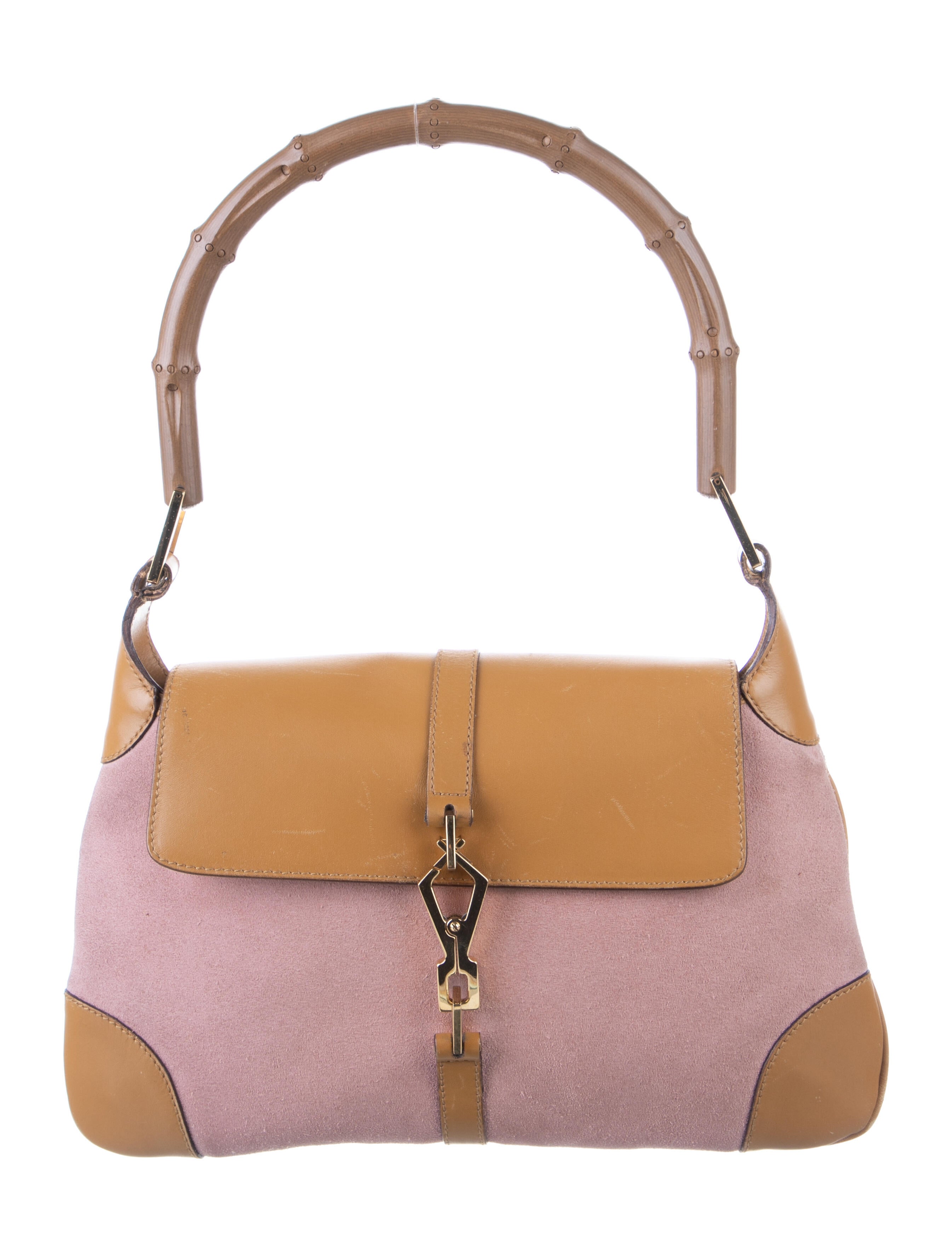 Gucci Bamboo Jackie Suede Shoulder Bag - Neutrals Shoulder Bags ...