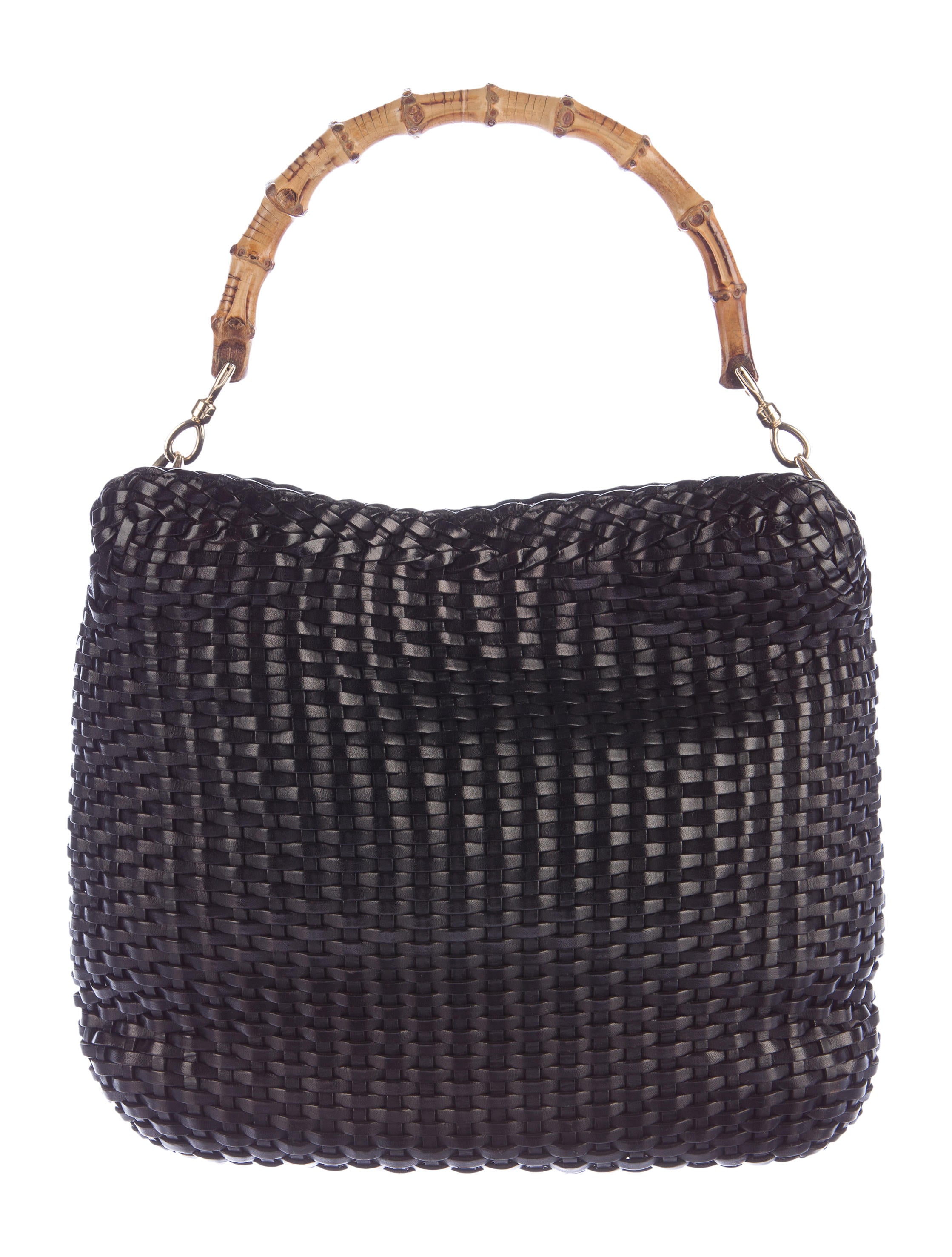 Gucci Woven Bamboo Handle Bag - Handbags - GUC112084 | The RealReal