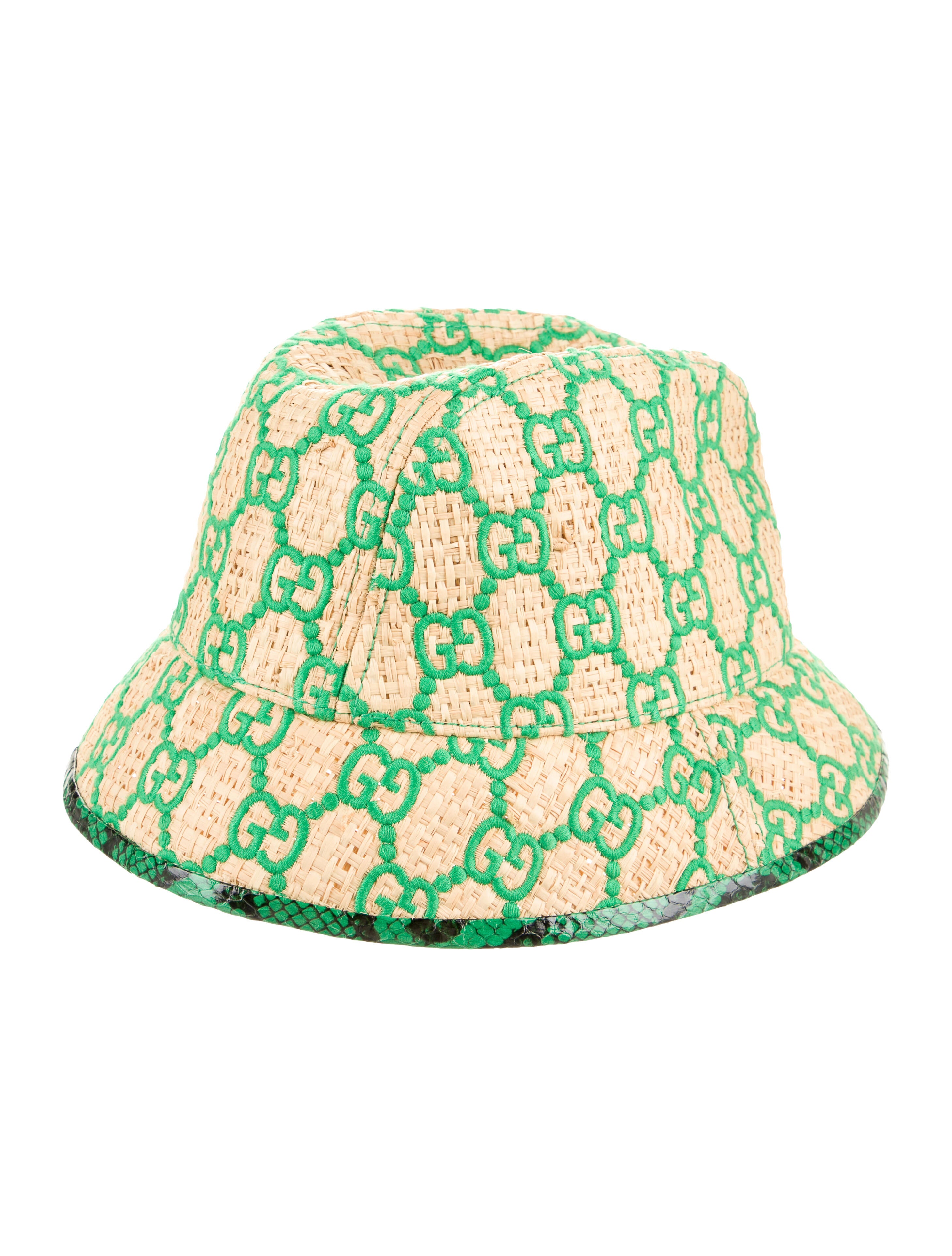 Gucci Raffia Bucket Hat w/ Tags - Green Hats, Accessories - GUC1123782 ...