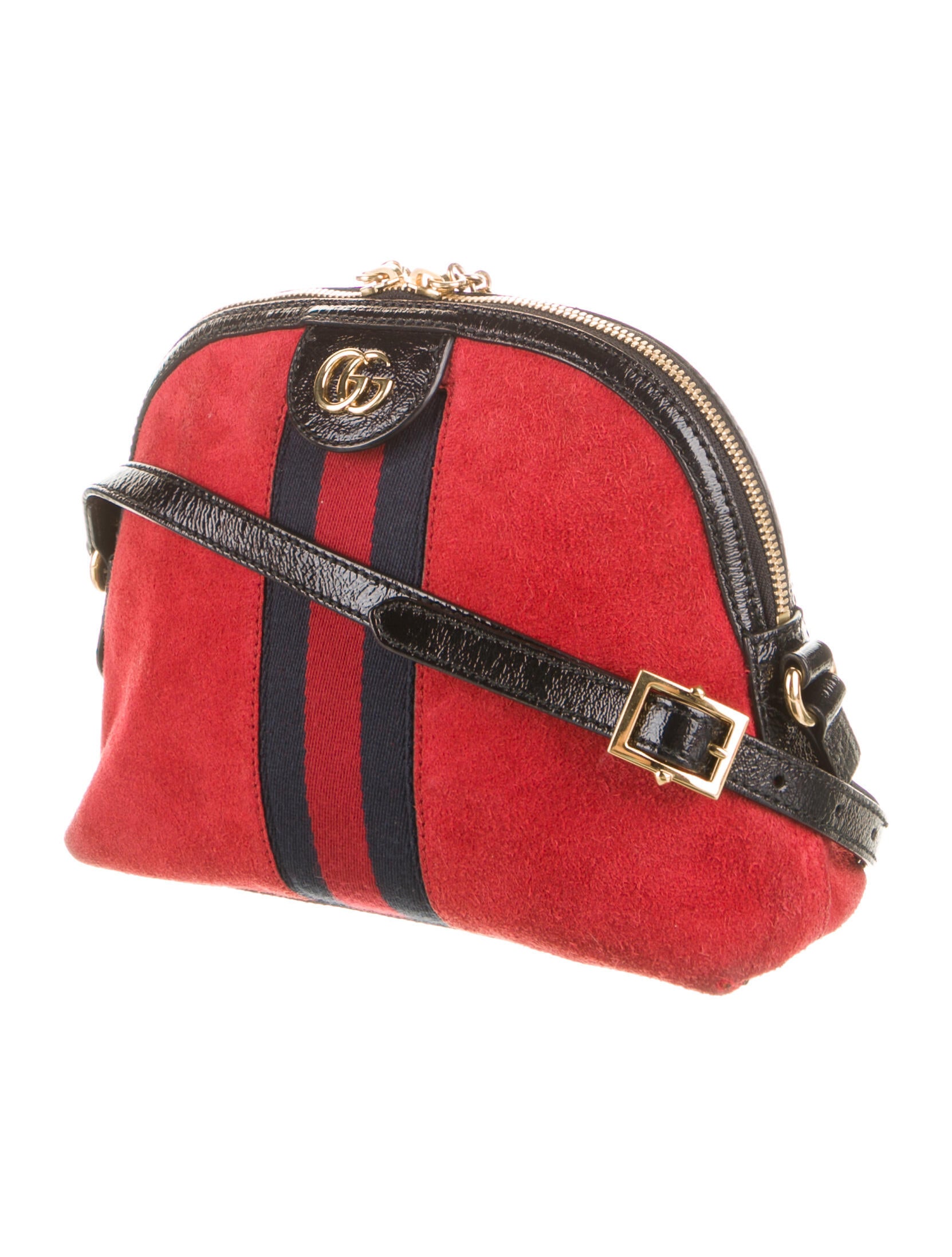 Gucci Suede Ophidia Web Crossbody Bag - Red Crossbody Bags, Handbags ...