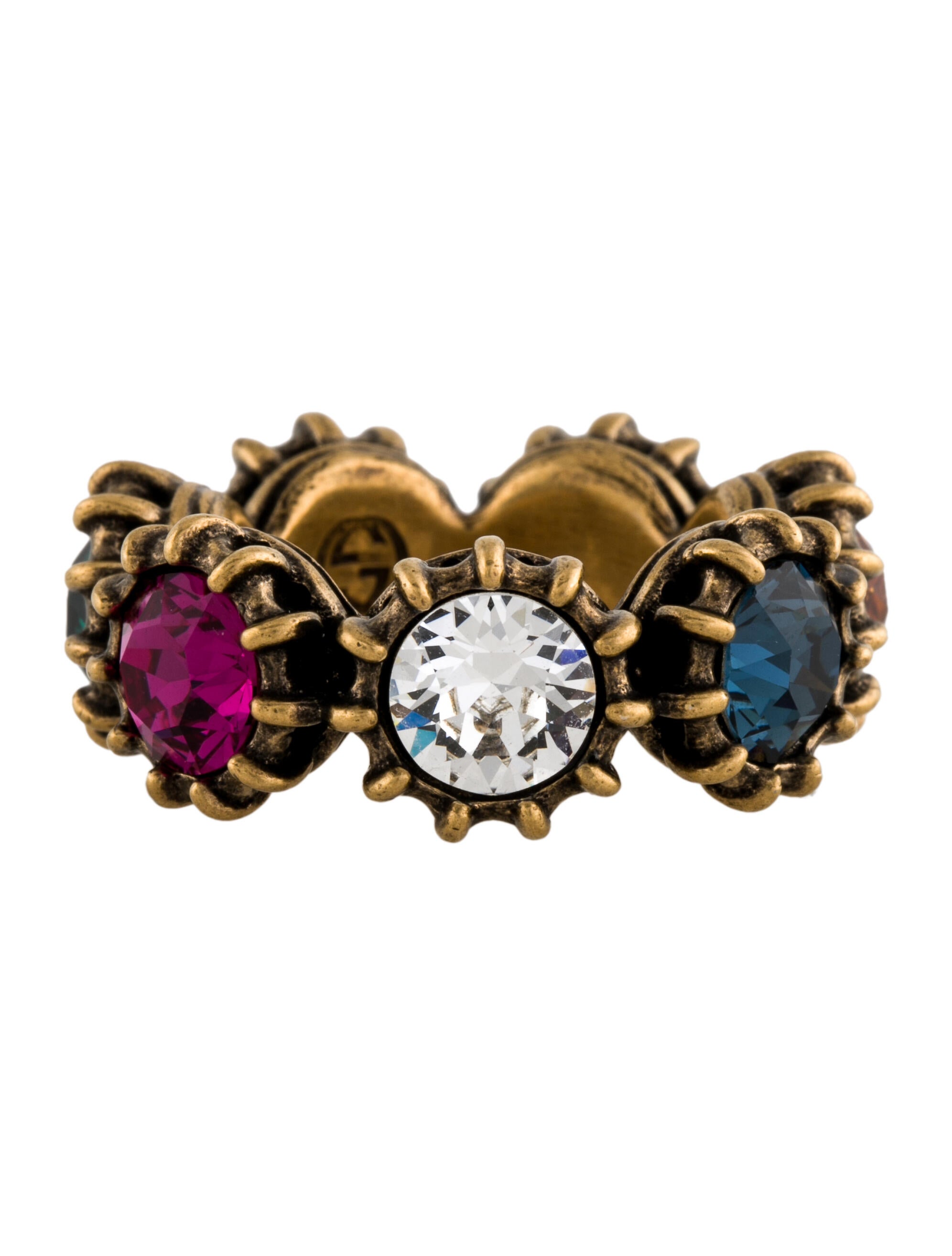 FJW TM: Branded Jewelry Gucci Multicolor Crystal Feline Ring - Eternity ...