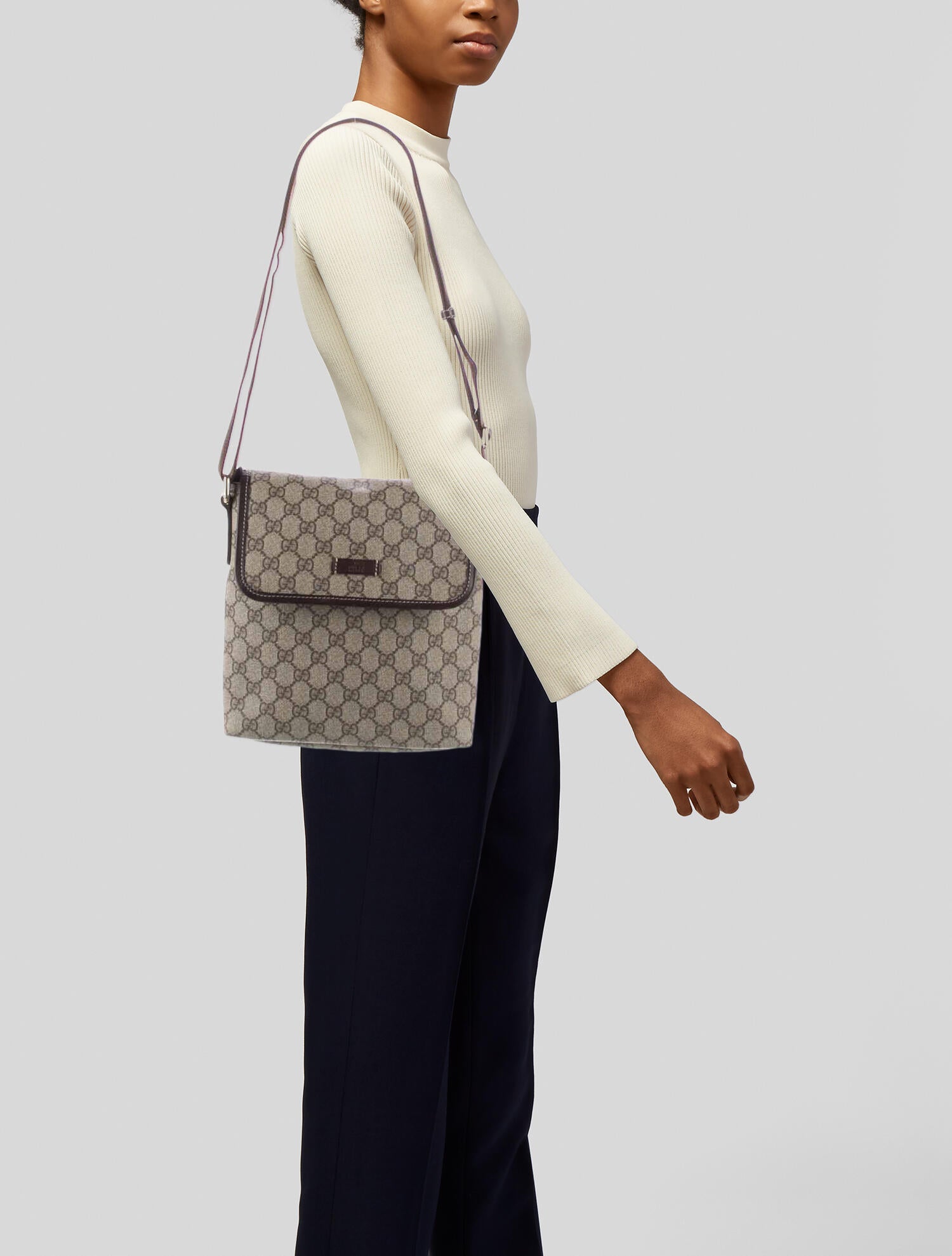 Gucci GG Supreme Messenger Bag - Brown Crossbody Bags, Handbags ...