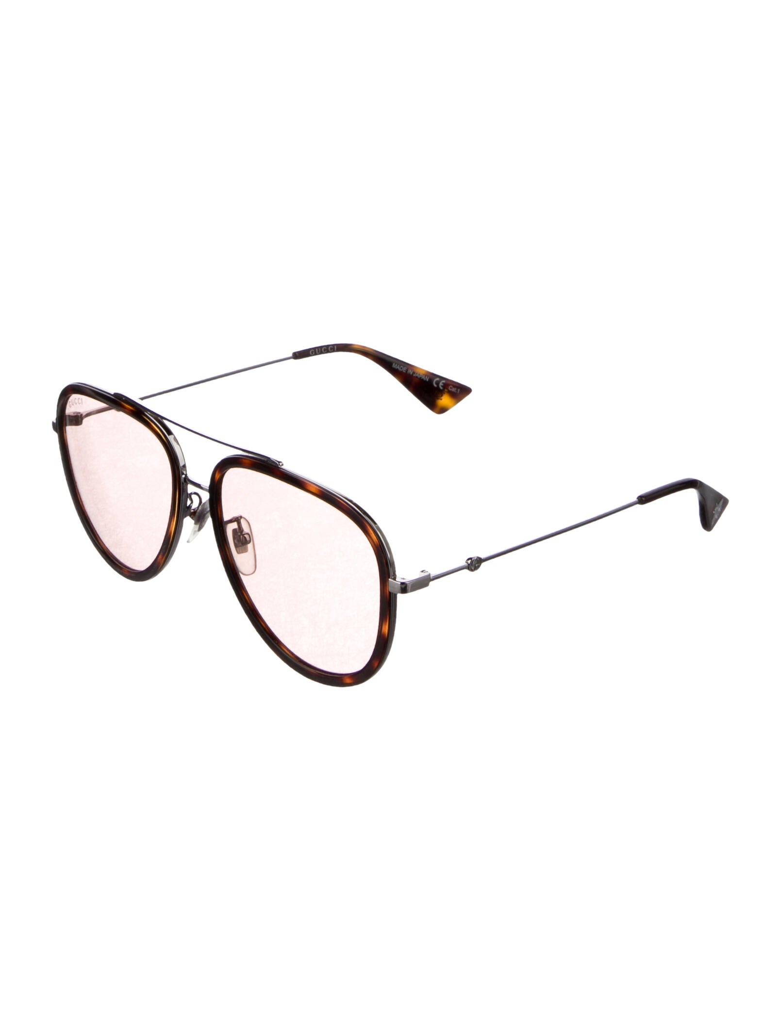 Gucci Interlocking G Logo Aviator Sunglasses - Brown Sunglasses ...
