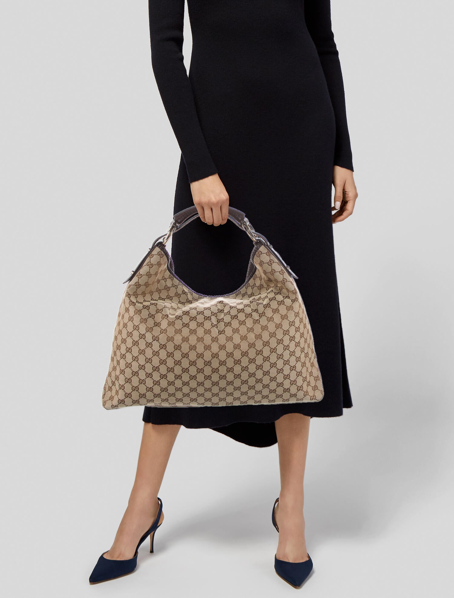 Gucci Drawstring Studded Hobo - Brown Hobos, Handbags - GUC83177 | The ...