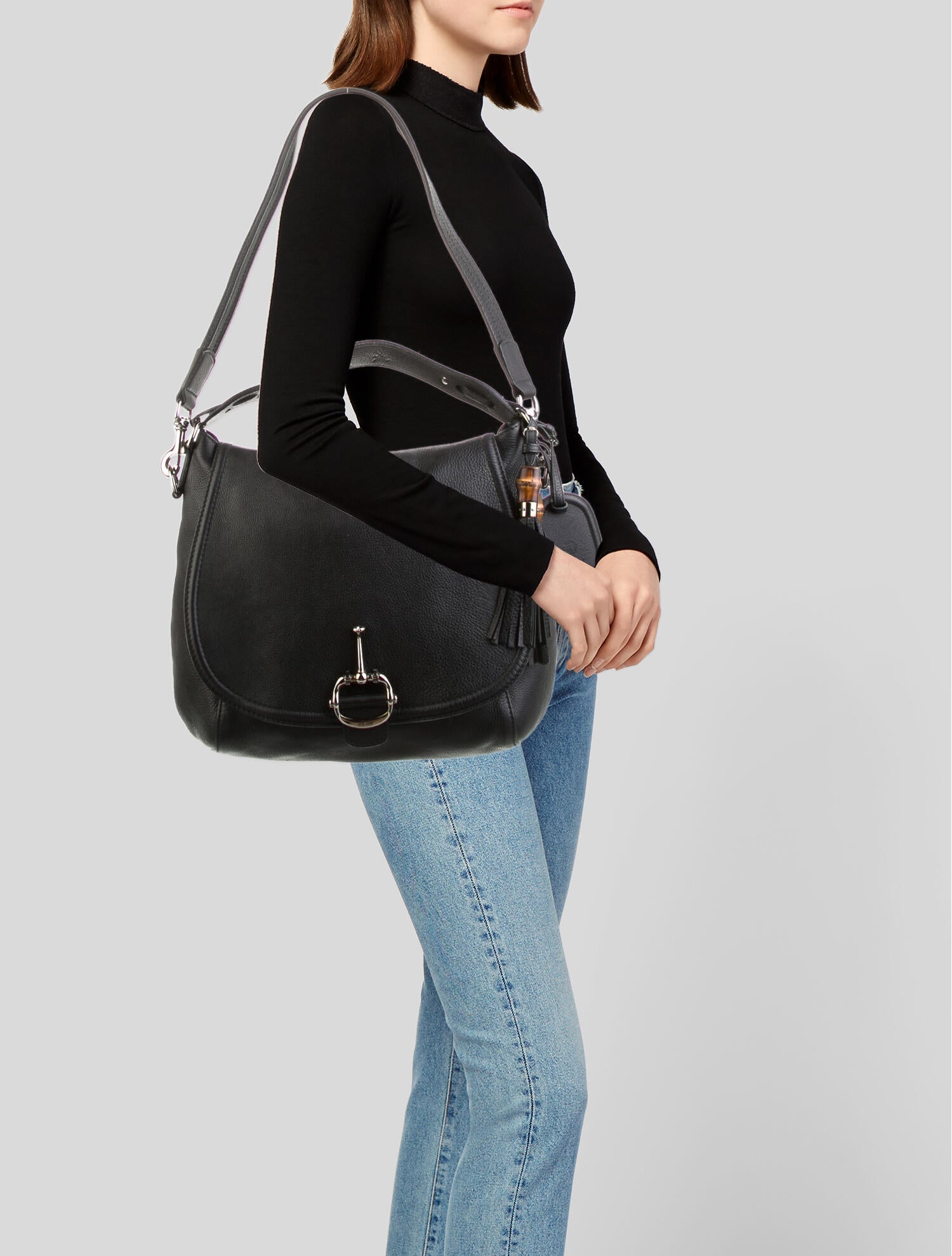 Gucci Large Techno Horsebit Flap Bag - Black Shoulder Bags, Handbags ...