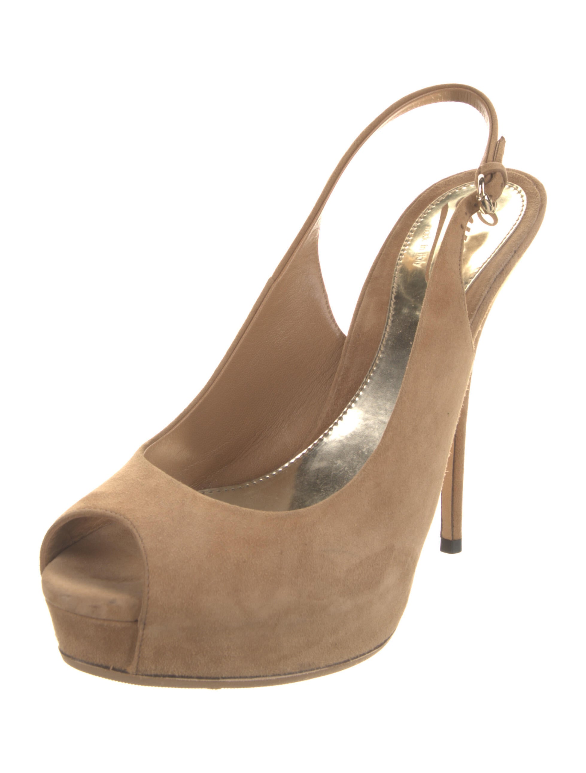 Gucci Suede Rounded-Toe Pumps - Brown Pumps, Shoes - GUC162807 | The ...