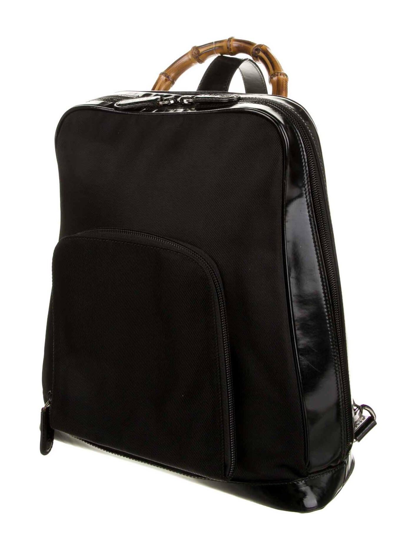 Gucci Nylon Bamboo Handle Backpack - Black Backpacks, Handbags ...