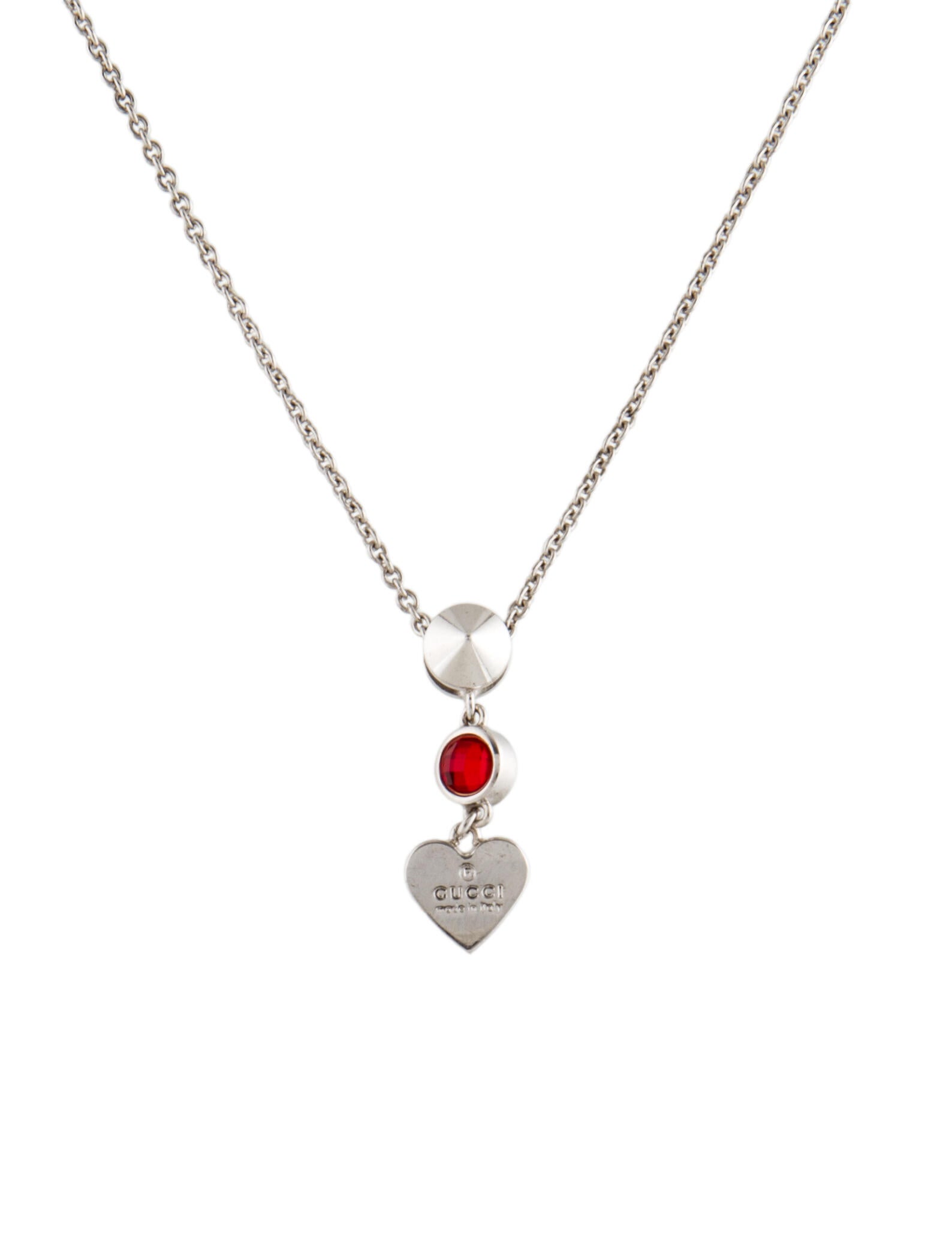 Gucci Trademark Heart Pendant Necklace In Sterling Silver at Carrie Hernandez blog