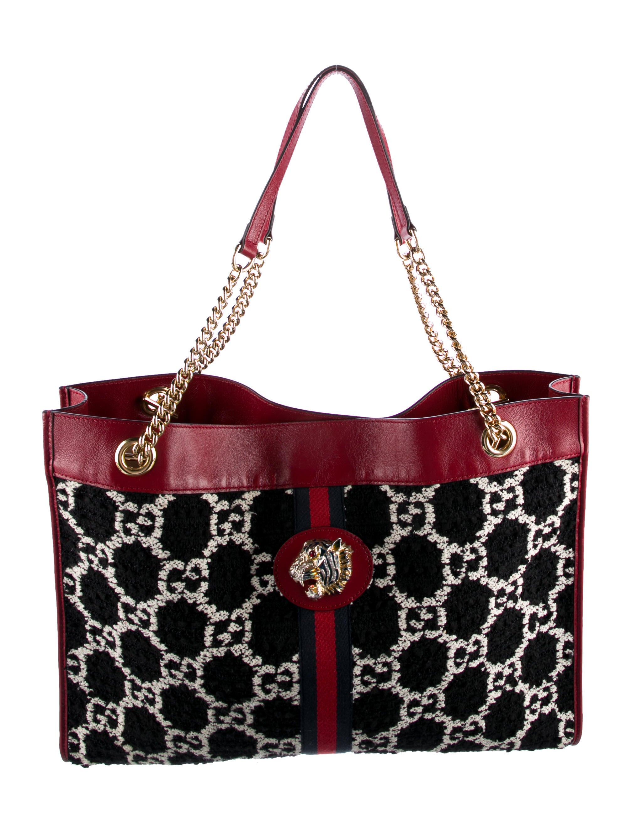 Gucci Large GG Tweed Rajah Tote - Black Totes, Handbags - GUC1173133 ...