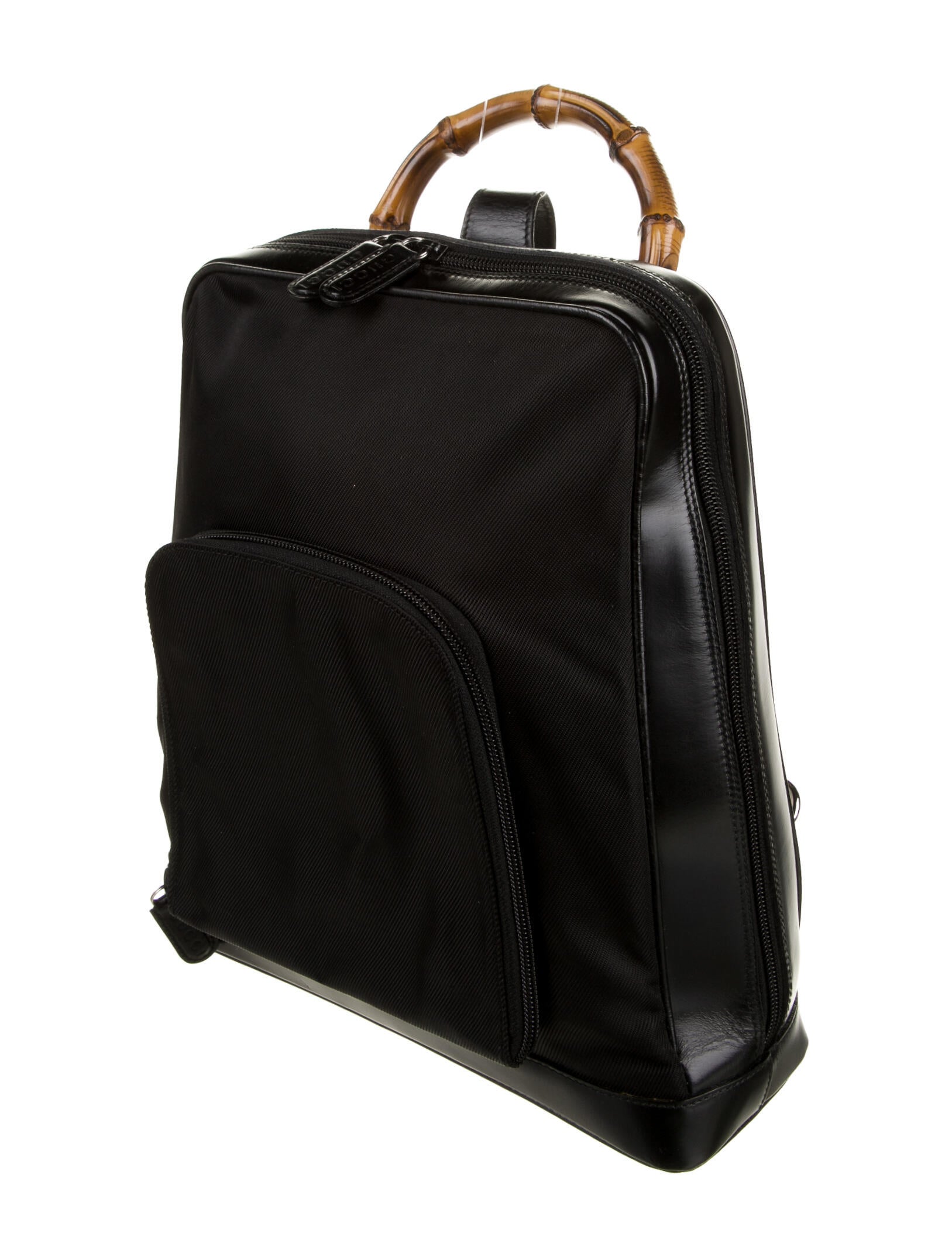 Gucci Nylon Bamboo Handle Backpack - Black Backpacks, Handbags ...