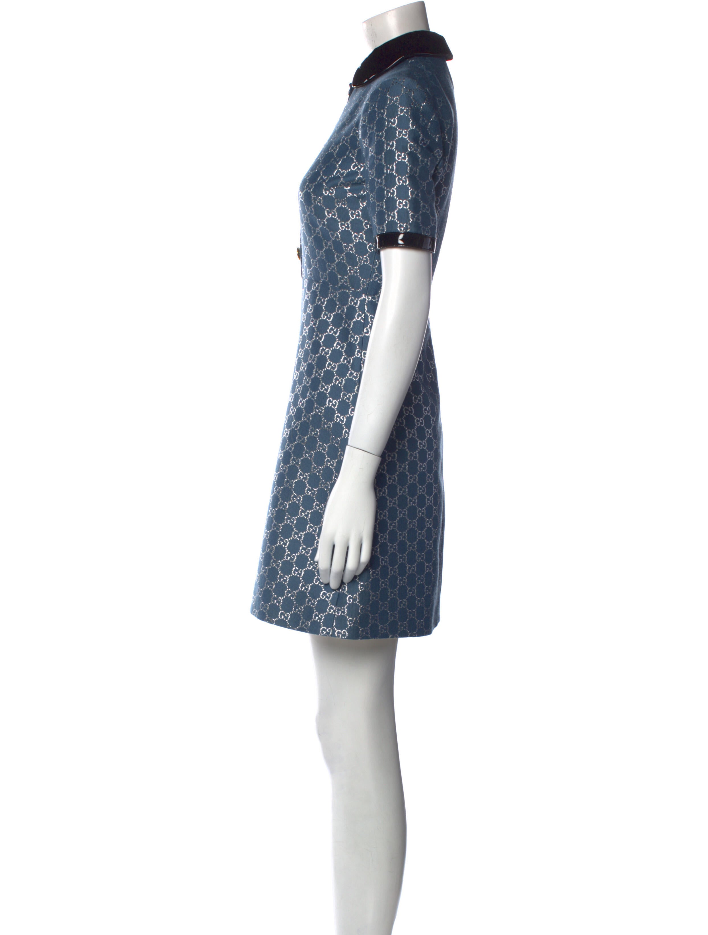 Gucci GG Lamé Mini Dress - Blue Dresses, Clothing - GUC1180348 | The ...