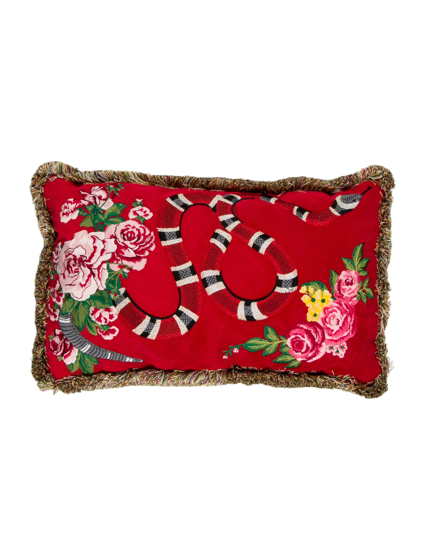 Gucci Kingsnake Velvet Cushion w/ Tags - Black Pillows, Pillows ...
