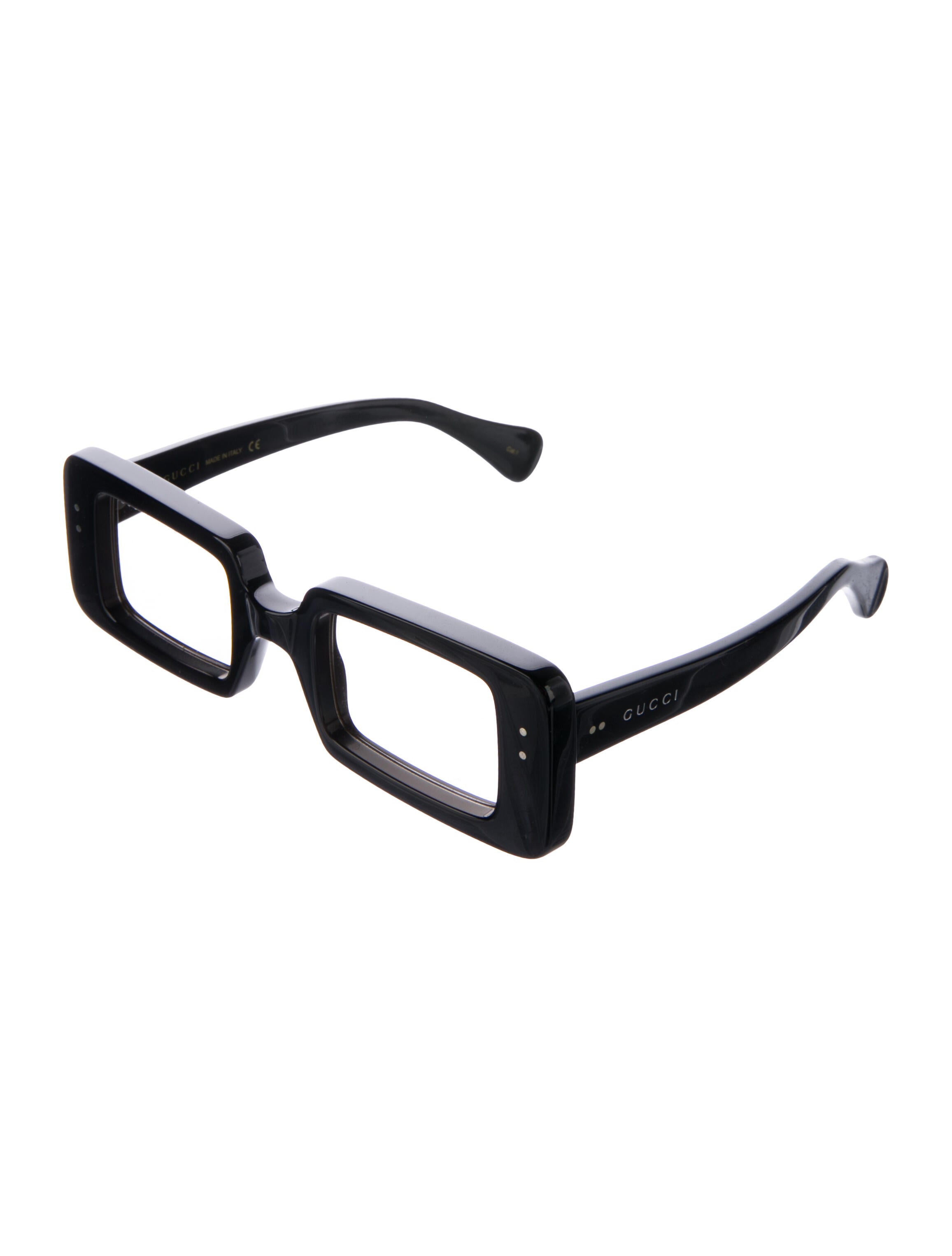 Gucci Square Clear Sunglasses - Black Sunglasses, Accessories ...