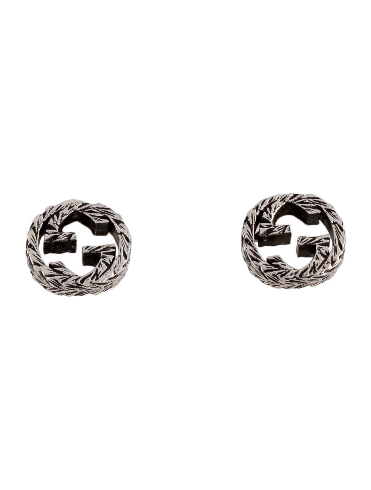 Gucci Interlocking G Stud Earrings - Sterling Silver Stud, Earrings ...