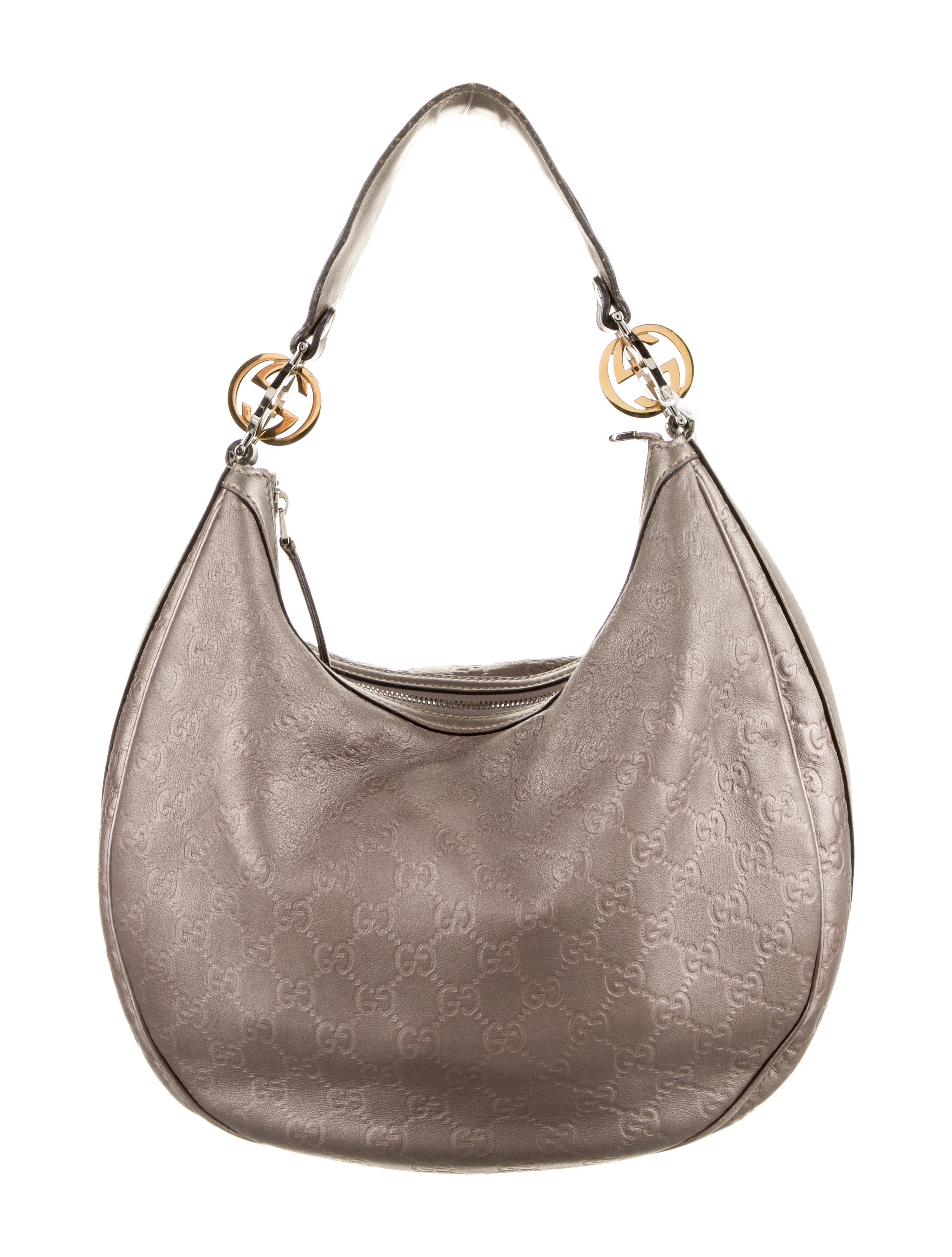 Gucci GG Signature Medium Twins Hobo - Metallic Hobos, Handbags ...