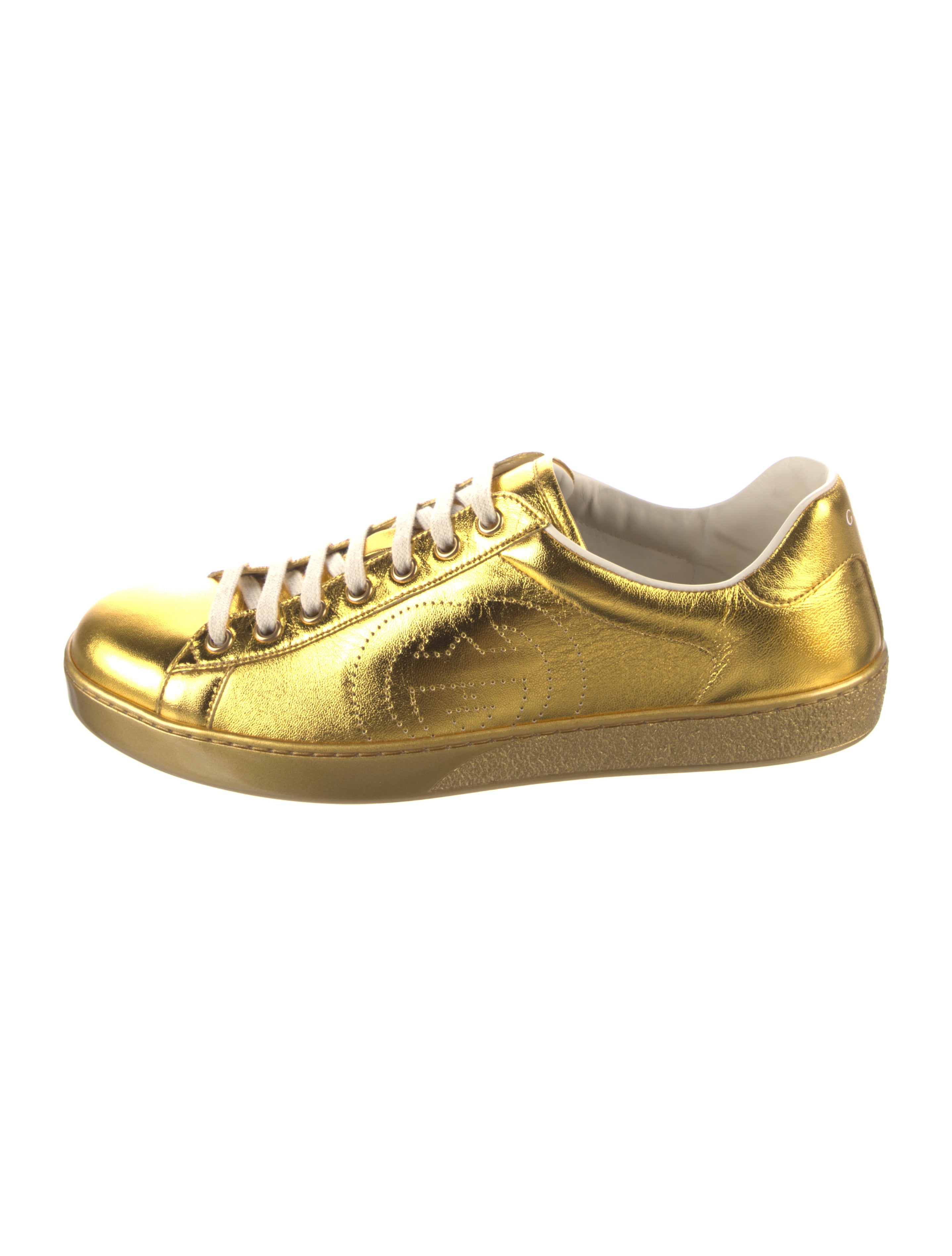 Gucci Leather Sneakers - Gold Sneakers, Shoes - GUC1203187 | The RealReal