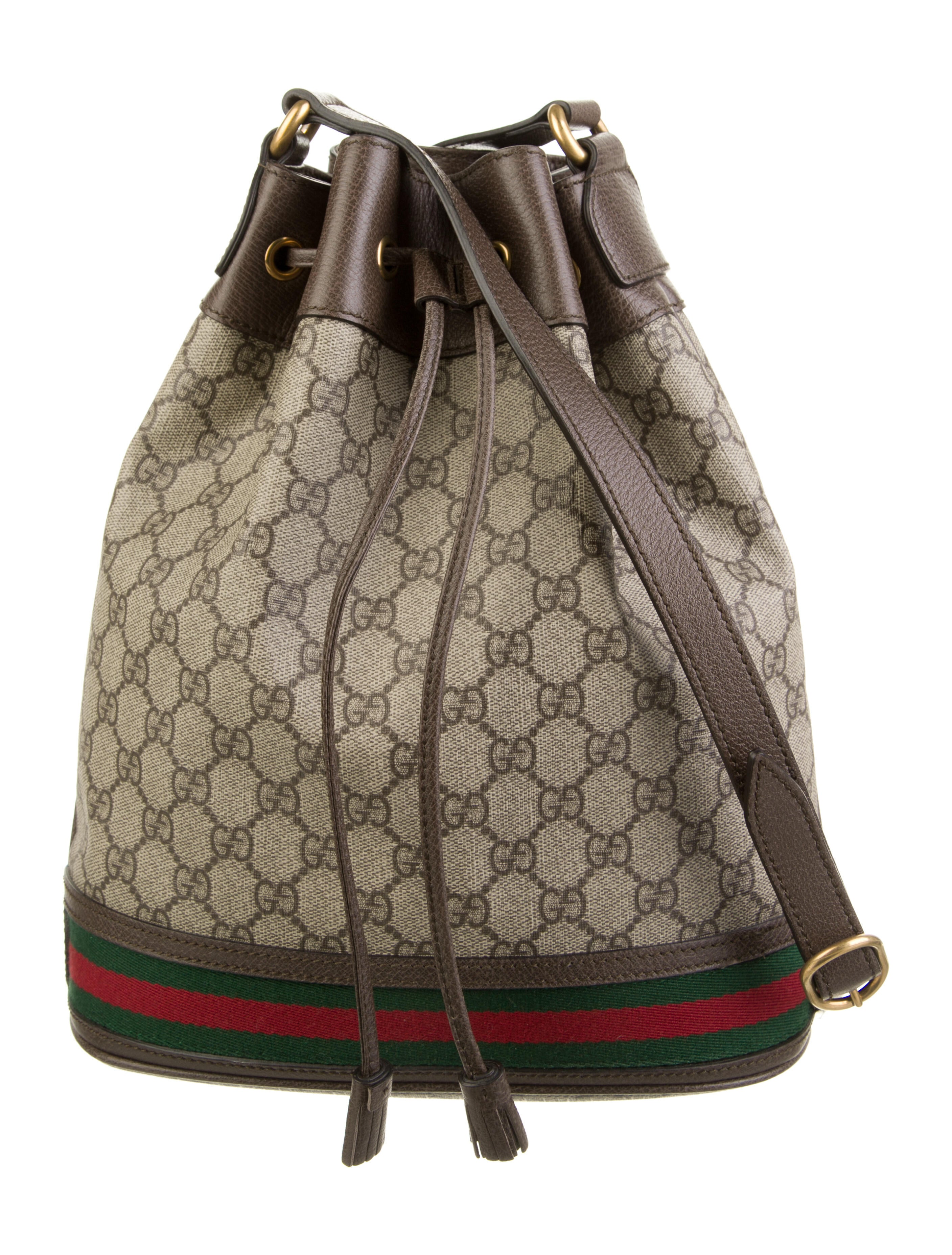 Gucci GG Supreme Medium Ophidia Bucket Bag - Brown Bucket Bags ...
