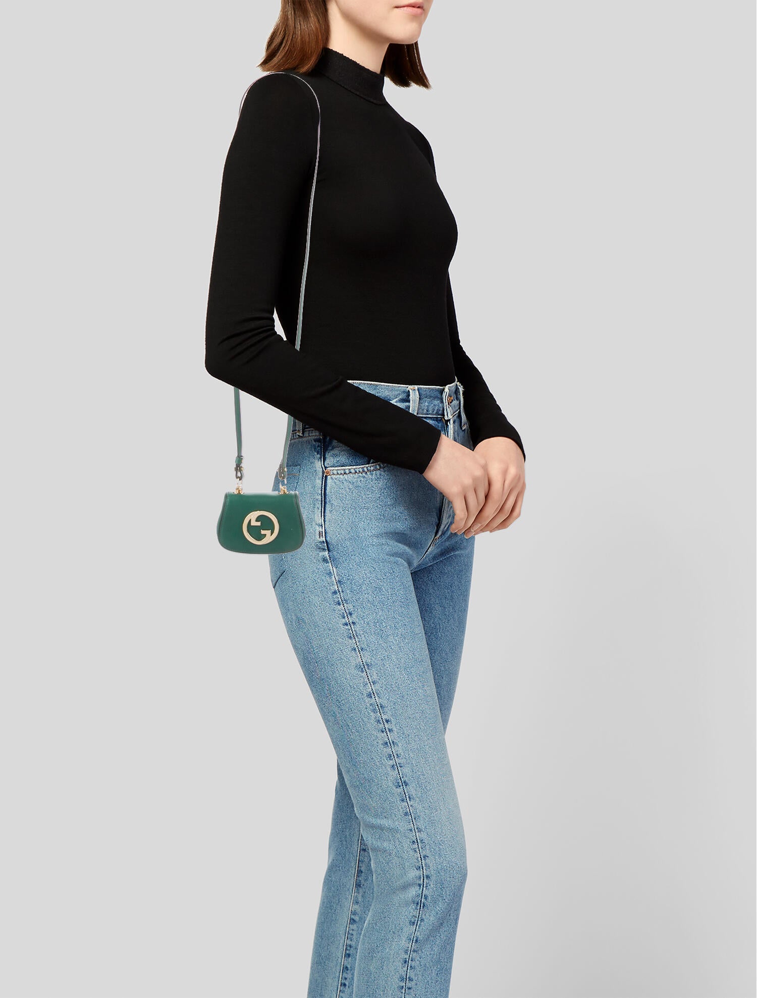 Gucci Mini 1947 Bamboo Top Handle Bag w/ Sylvie Web Strap - Green Mini ...