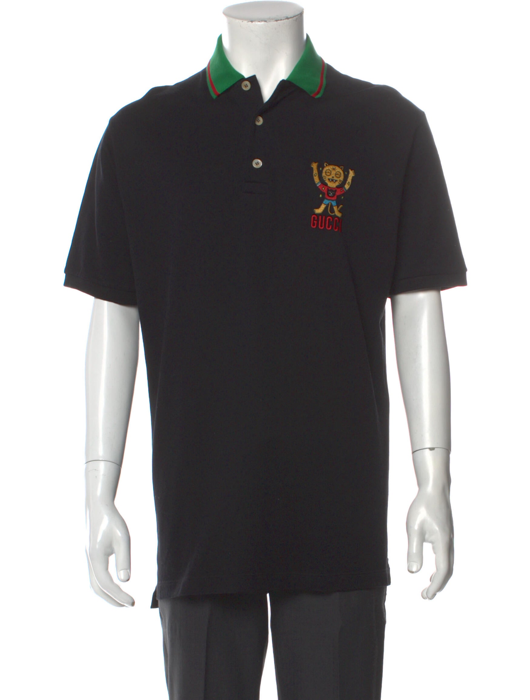 Gucci x Pablo Delcielo Graphic Print Polo Shirt - Black Polos, Clothing - GUC1222425 | The RealReal