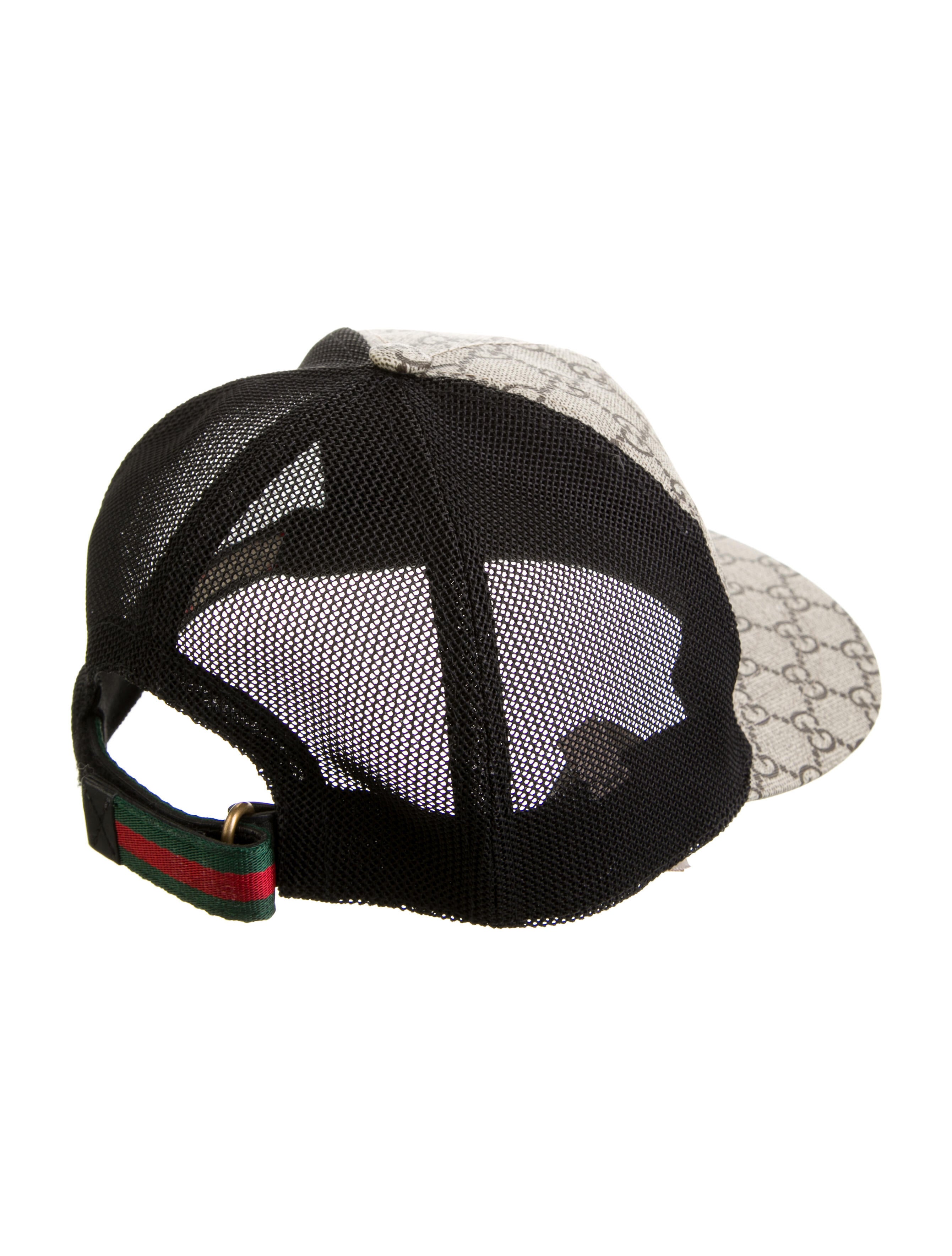 Gucci GG Bumble Bee Monogram Trucker Hat - Black Hats, Accessories ...