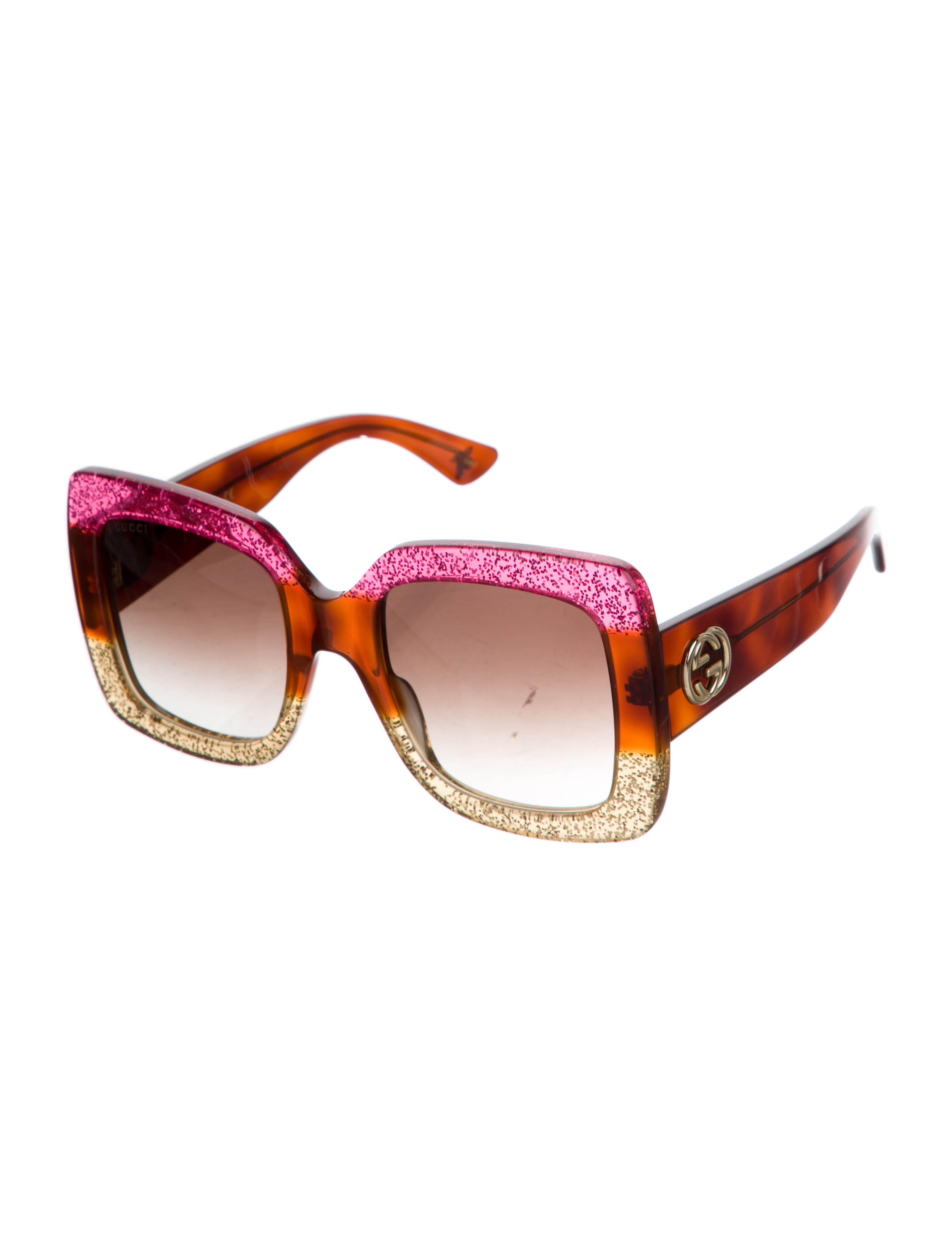 Gucci Interlocking G Logo Oversize Sunglasses - Neutrals Sunglasses ...