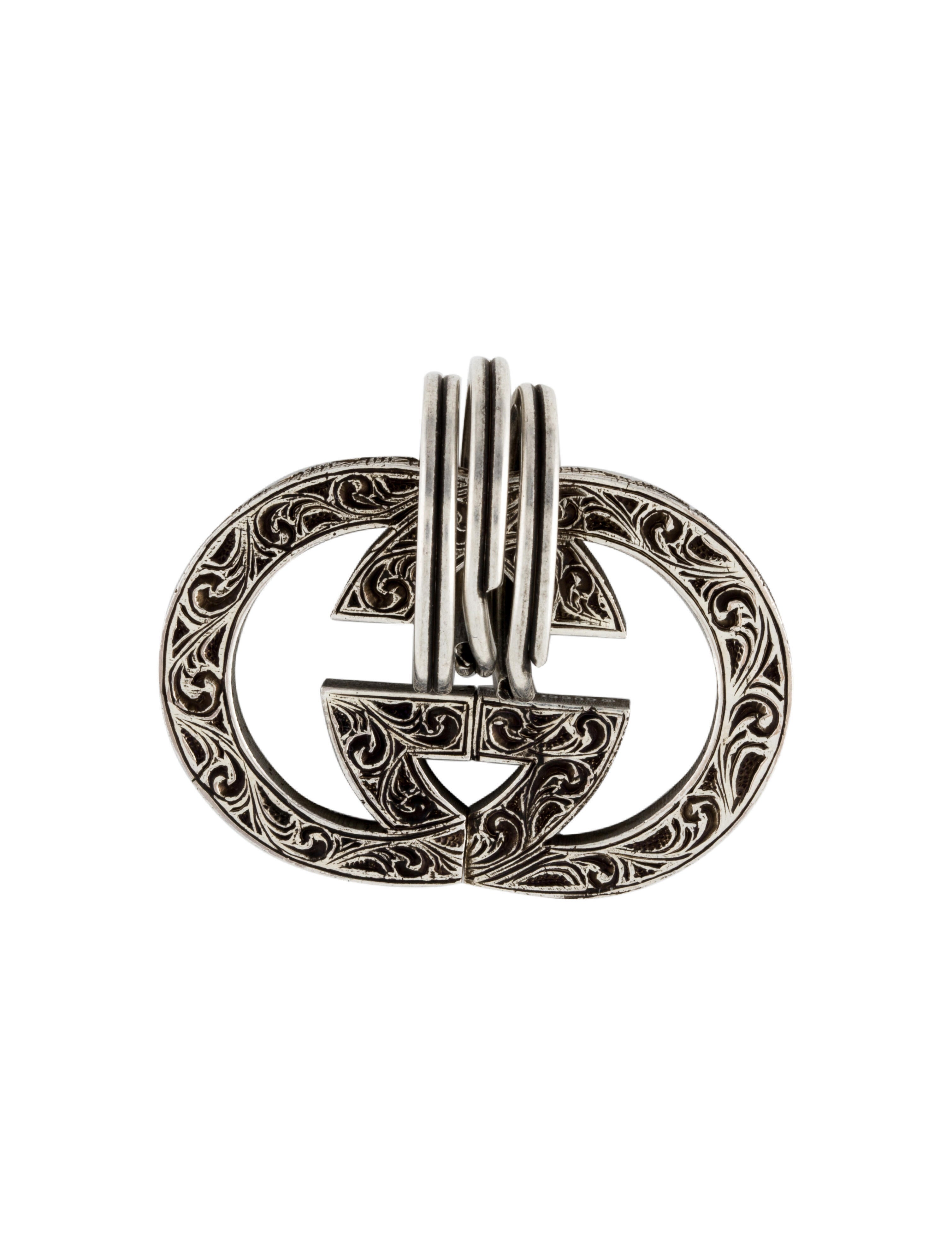 Gucci Silver Interlocking G Keychain - Silver Keychains, Accessories ...