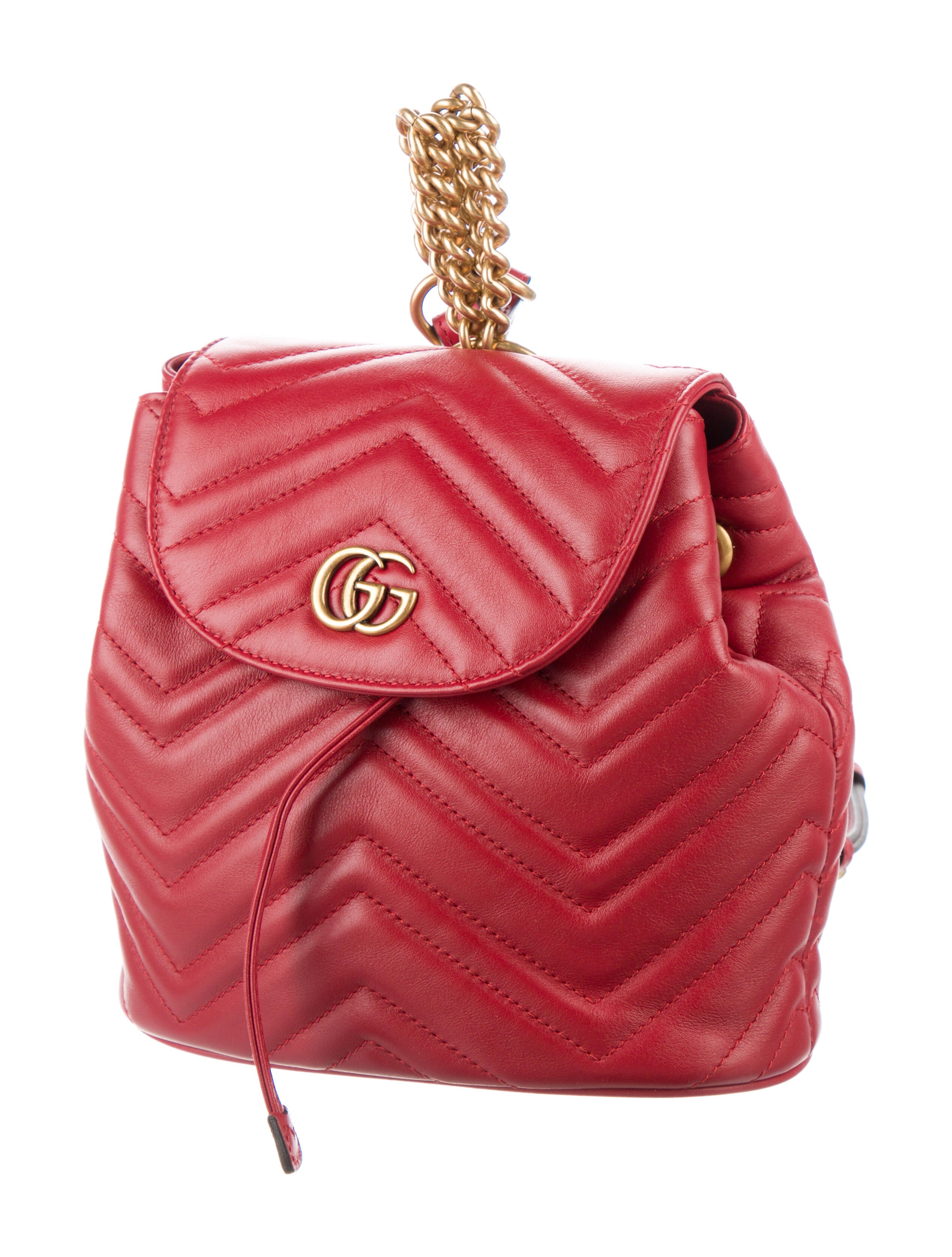 Gucci GG Marmont Matelasse Mini Backpack - Red Backpacks, Handbags ...