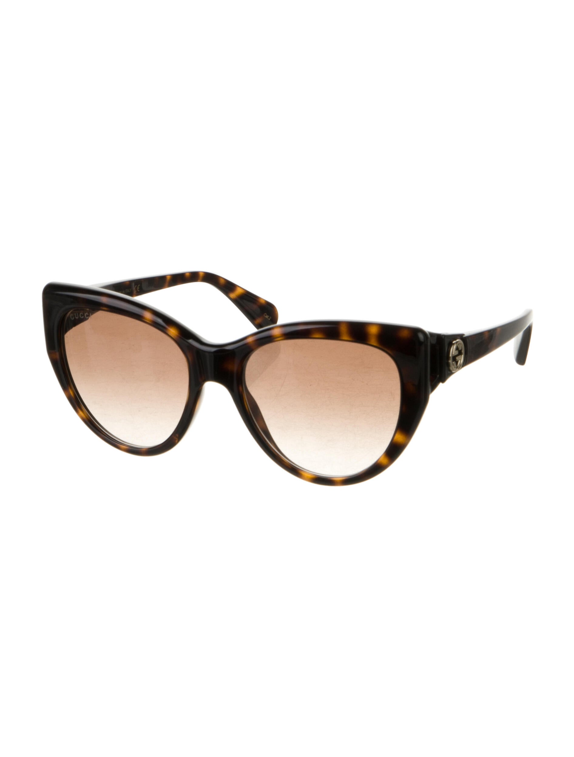 Gucci Interlocking G Logo Cat-Eye Sunglasses - Brown Sunglasses, Accessories - GUC1230967 | The ...