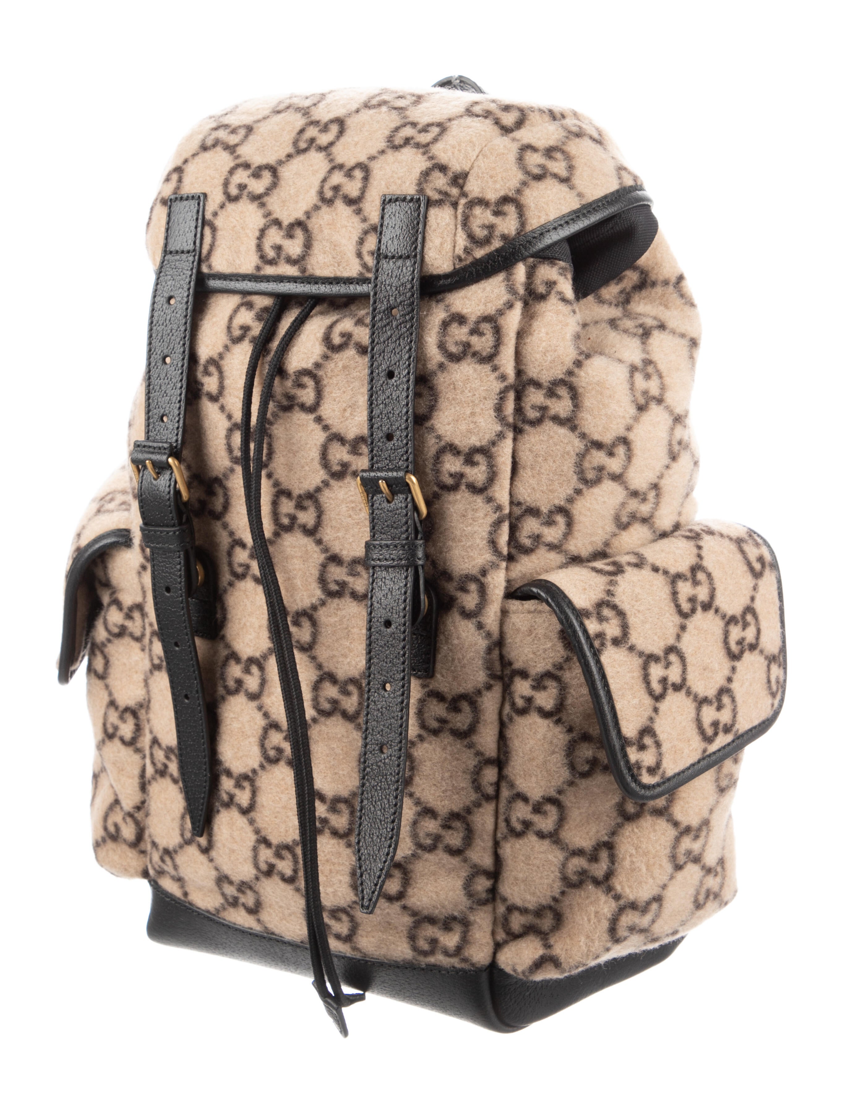 Gucci Large GG Wool Backpack - Black Backpacks, Bags - GUC1234954 | The ...