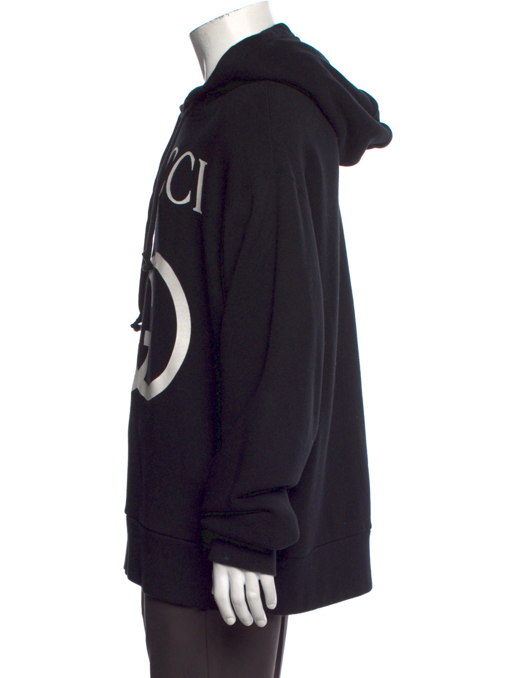 Gucci Interlocking G Logo Web With Vintage Logo Hoodie - Blue ...