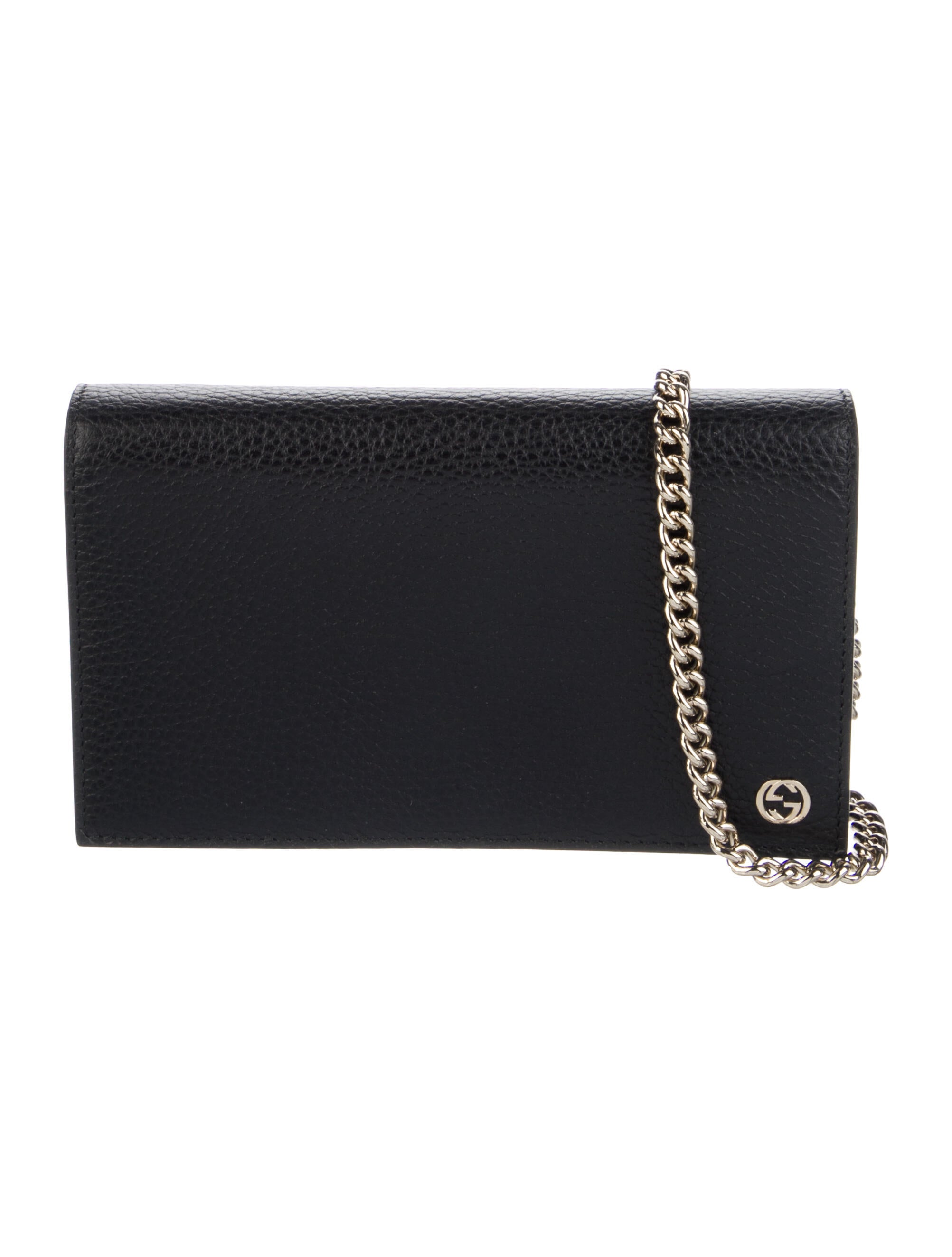 Gucci GG Marmont Mini Matelasse Wallet On Chain - Black Crossbody Bags ...