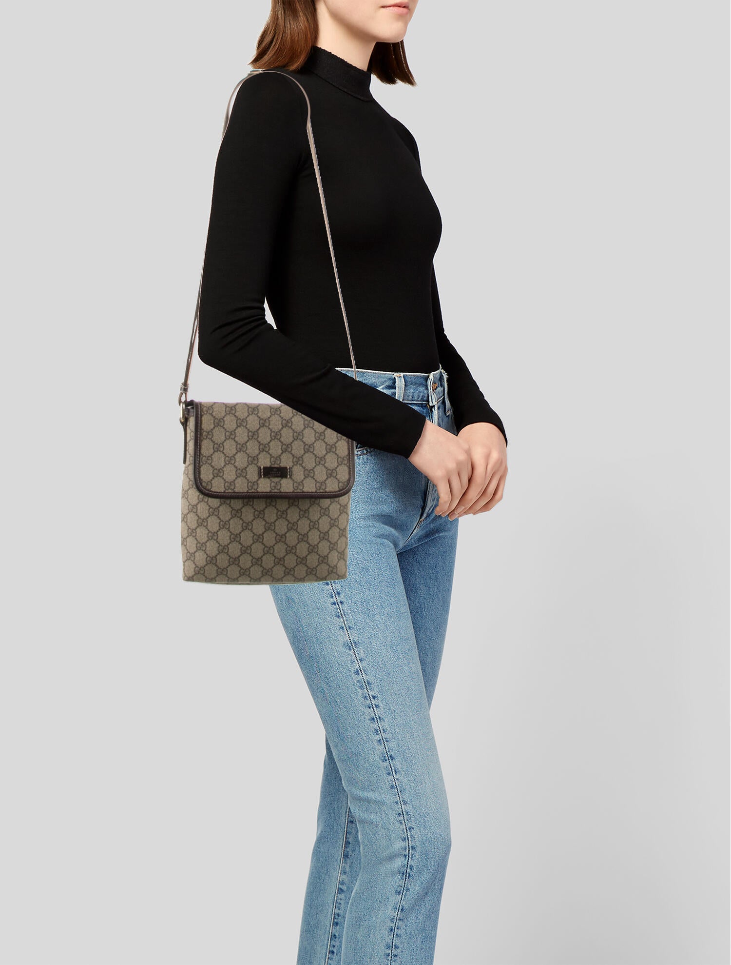 Gucci GG Supreme Crossbody Bag - Brown Crossbody Bags, Handbags ...