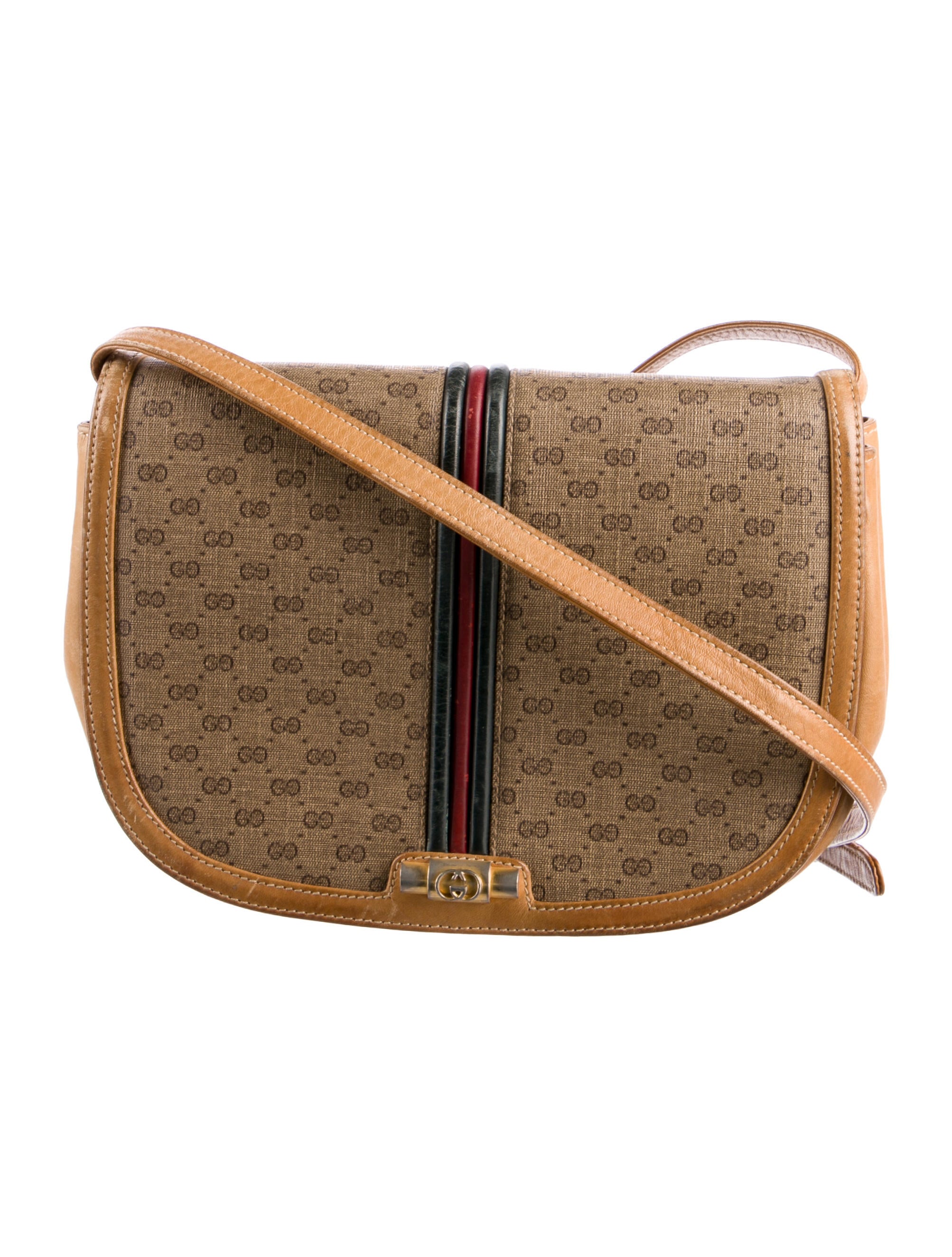 Gucci Leather Mini Crossbody Bag - Gold Crossbody Bags, Handbags ...