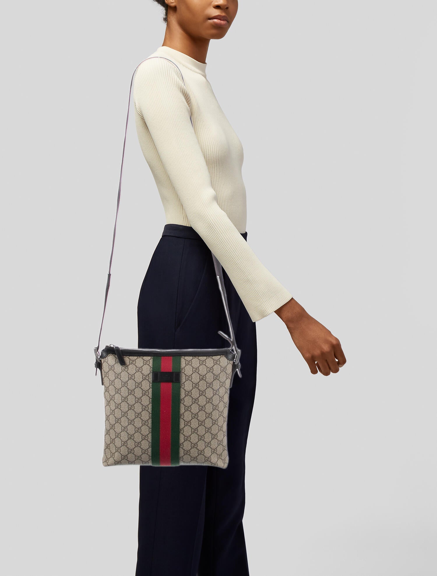 Gucci GG Supreme Small Techno Messenger Bag - Neutrals Messenger Bags ...