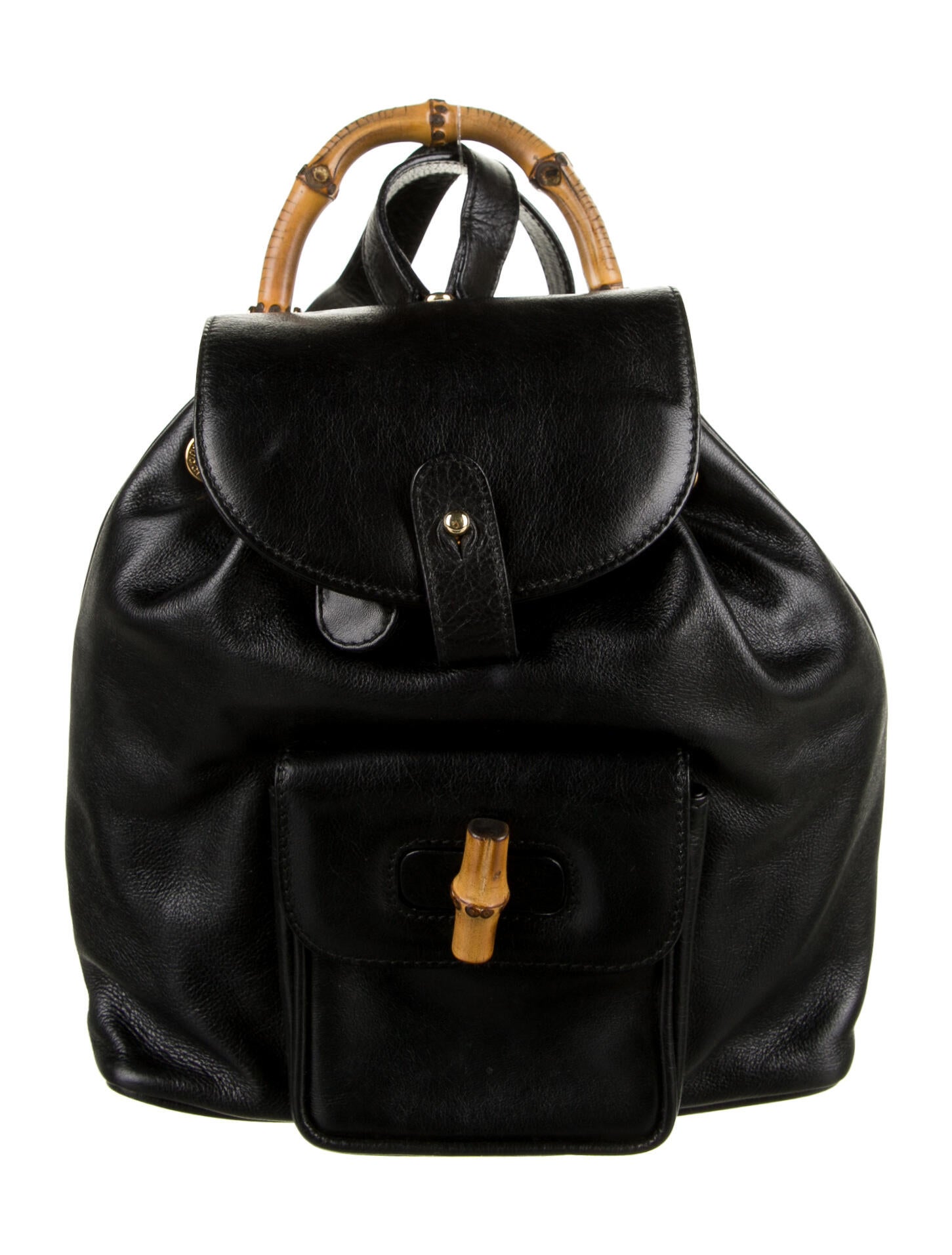 Gucci Large Leather Bamboo Backpack - Black Backpacks, Handbags ...