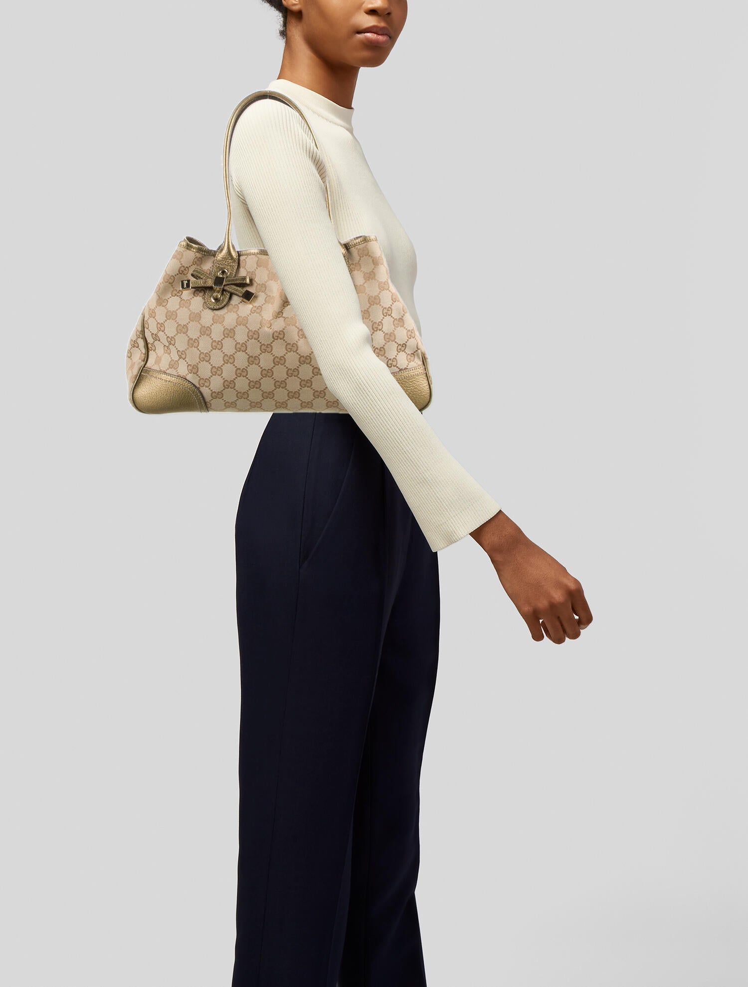 Gucci GG Canvas Medium Princy Tote - Brown Shoulder Bags, Handbags ...