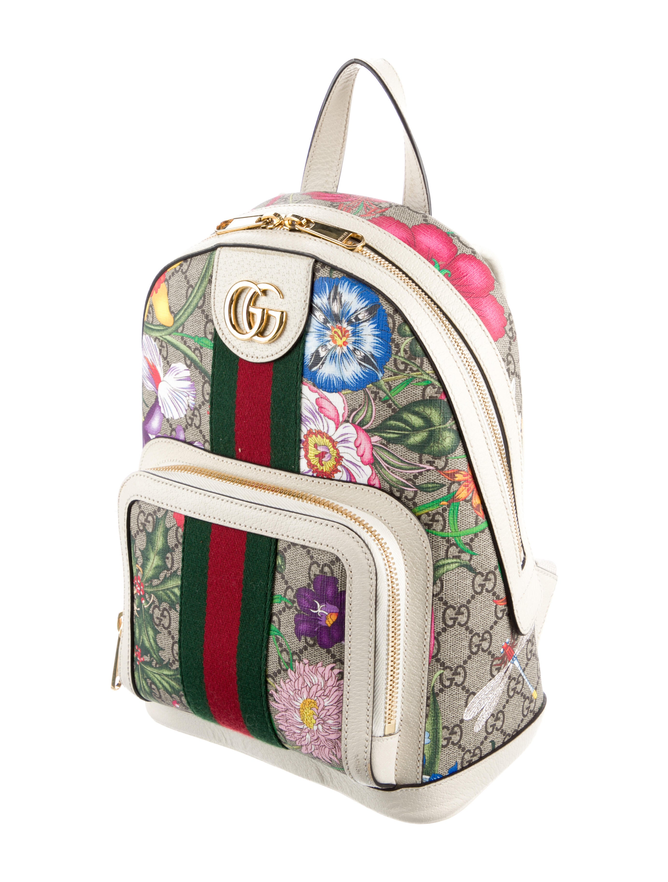 Gucci GG Supreme Flora Ophidia Backpack - Backpacks, Handbags ...