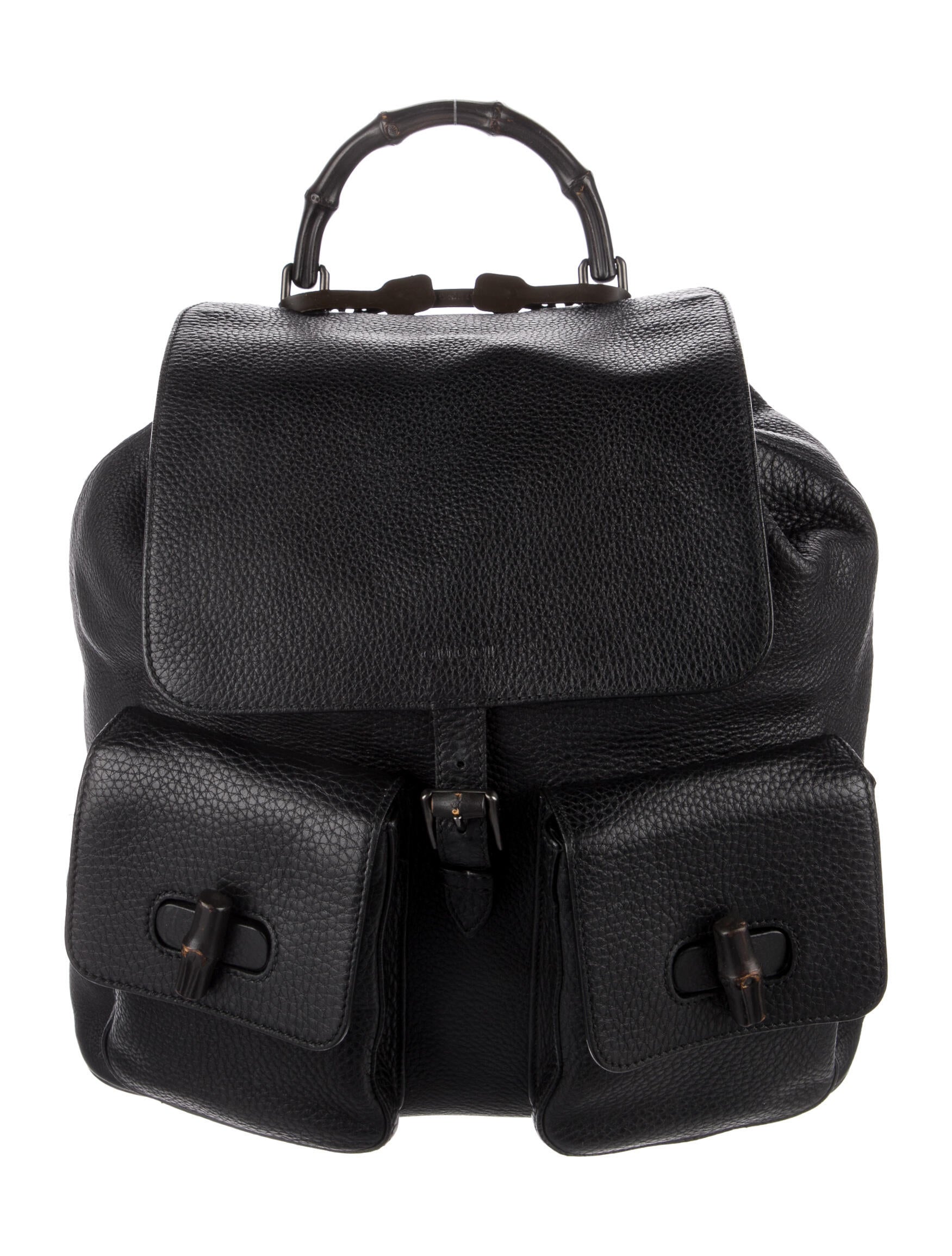 Gucci Medium Leather Bamboo Backpack - Black Backpacks, Handbags ...