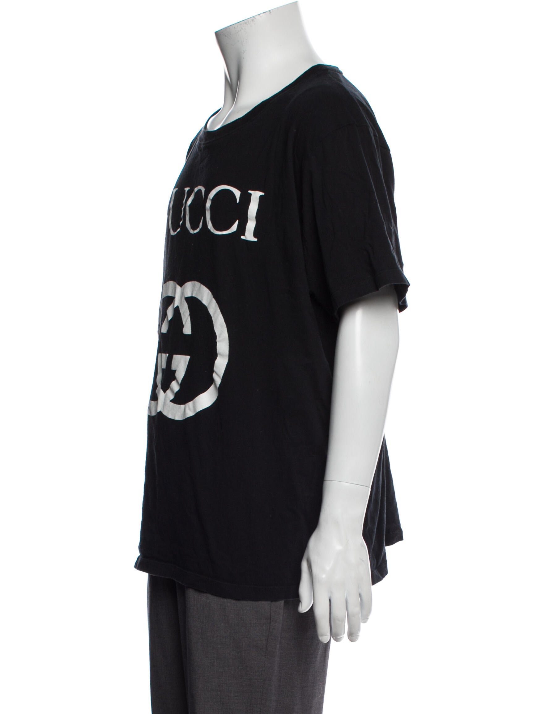 Gucci Interlocking G Logo Graphic Print T-Shirt - Black T-Shirts ...