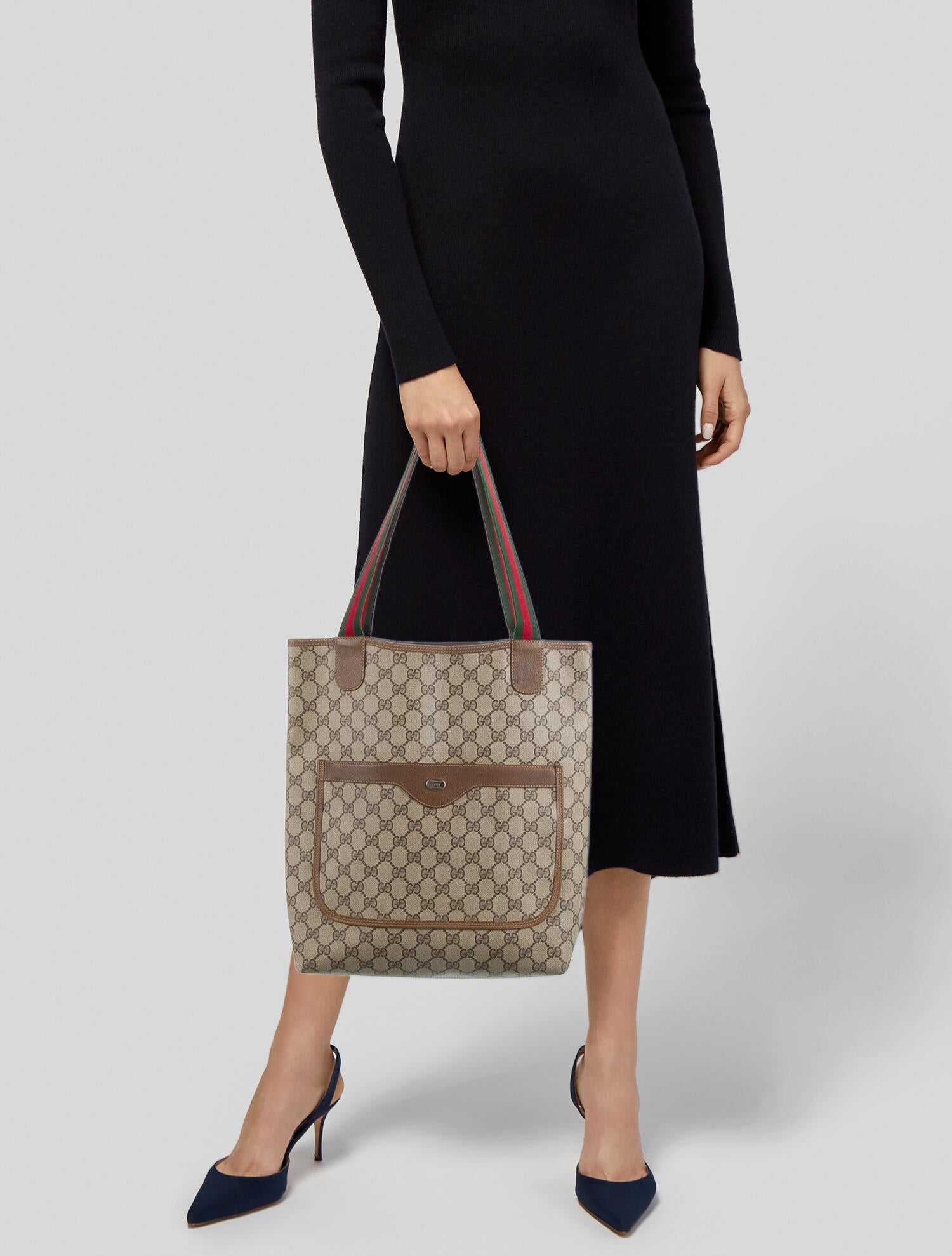 Gucci GG Supreme Sherry Line Tote - Brown Totes, Handbags - GUC1264202 ...