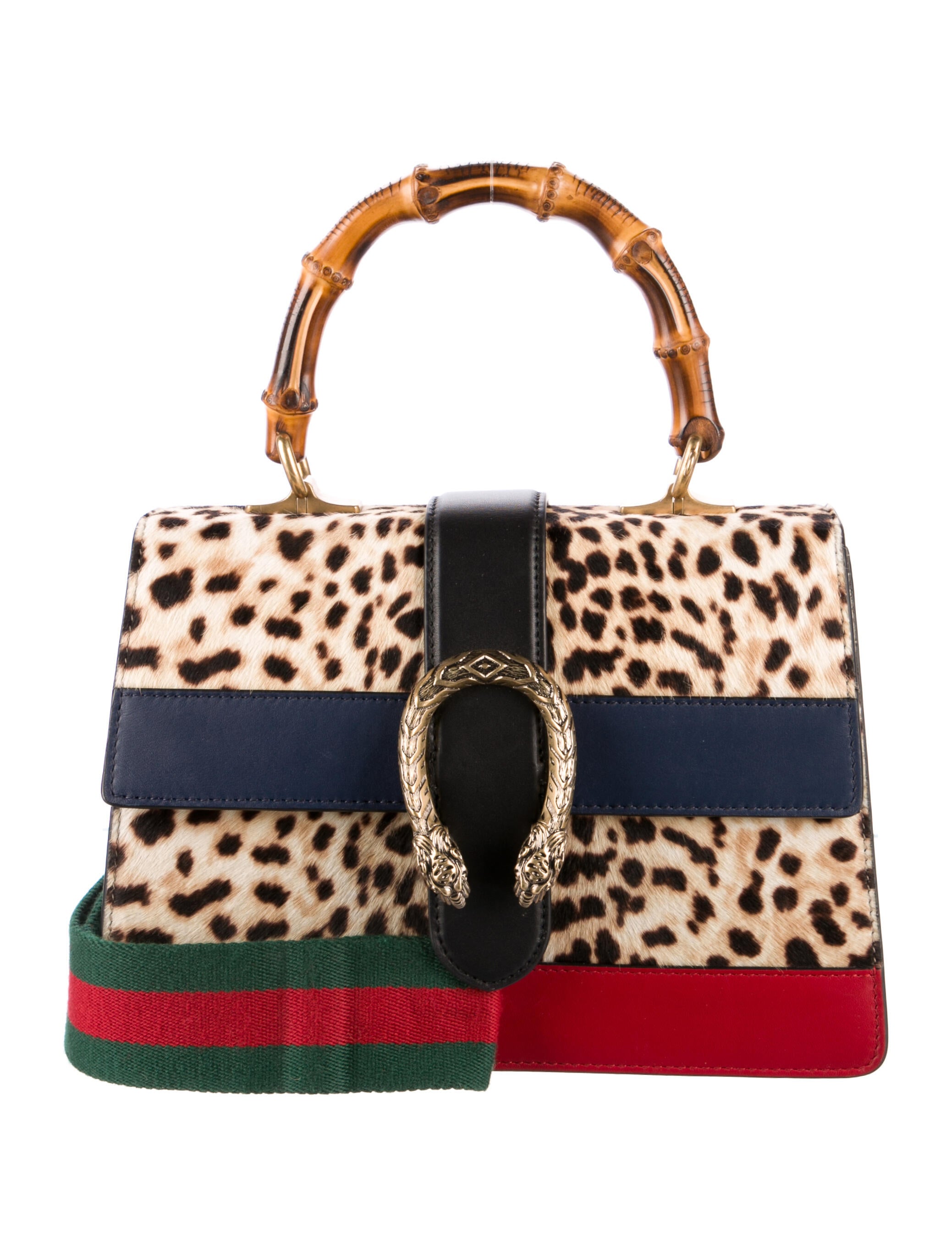 Gucci Ponyhair Dionysus Bamboo Top Handle Bag - Red Handle Bags ...