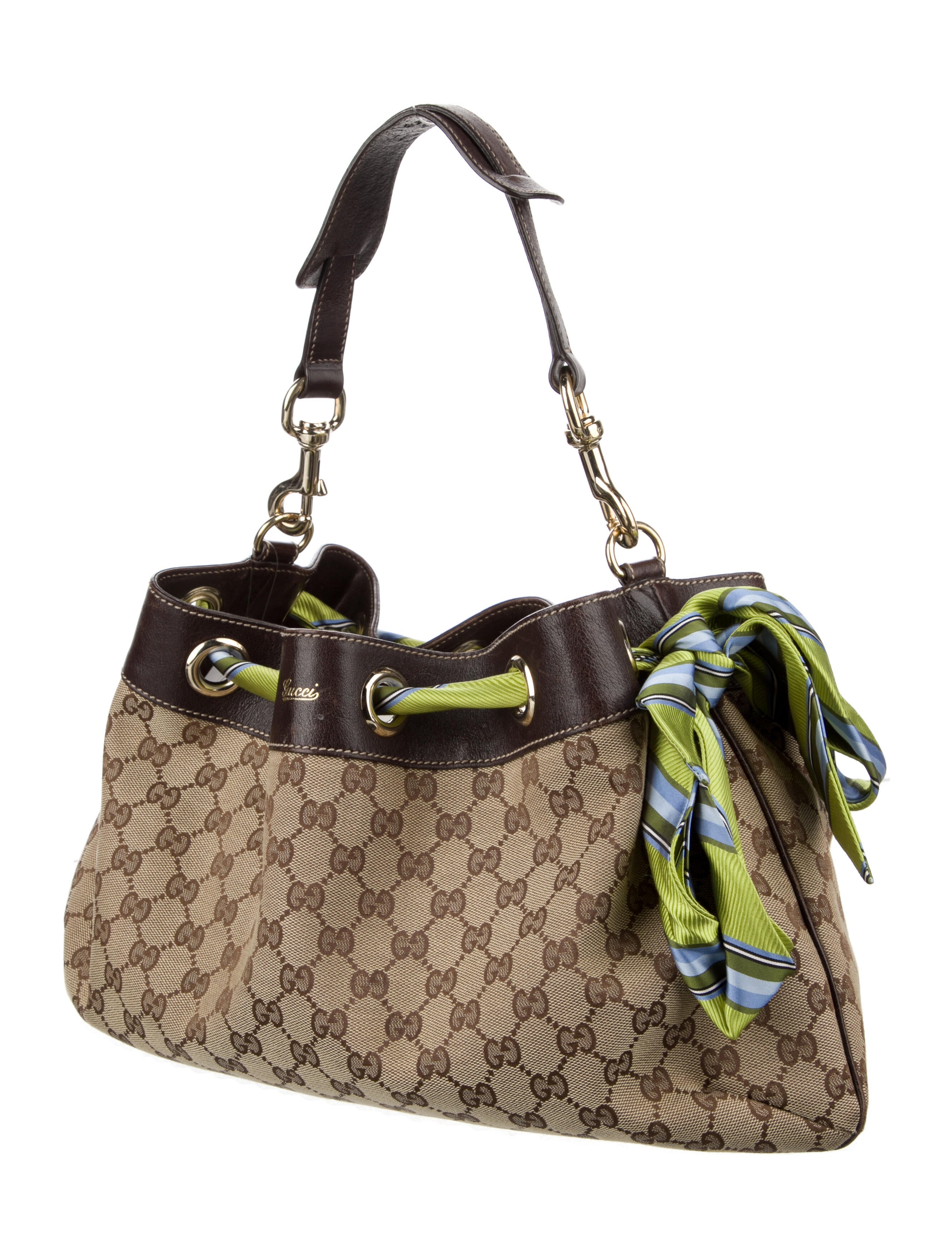 Gucci GG Canvas Positano Hobo - Brown Hobos, Handbags - GUC1266915 ...
