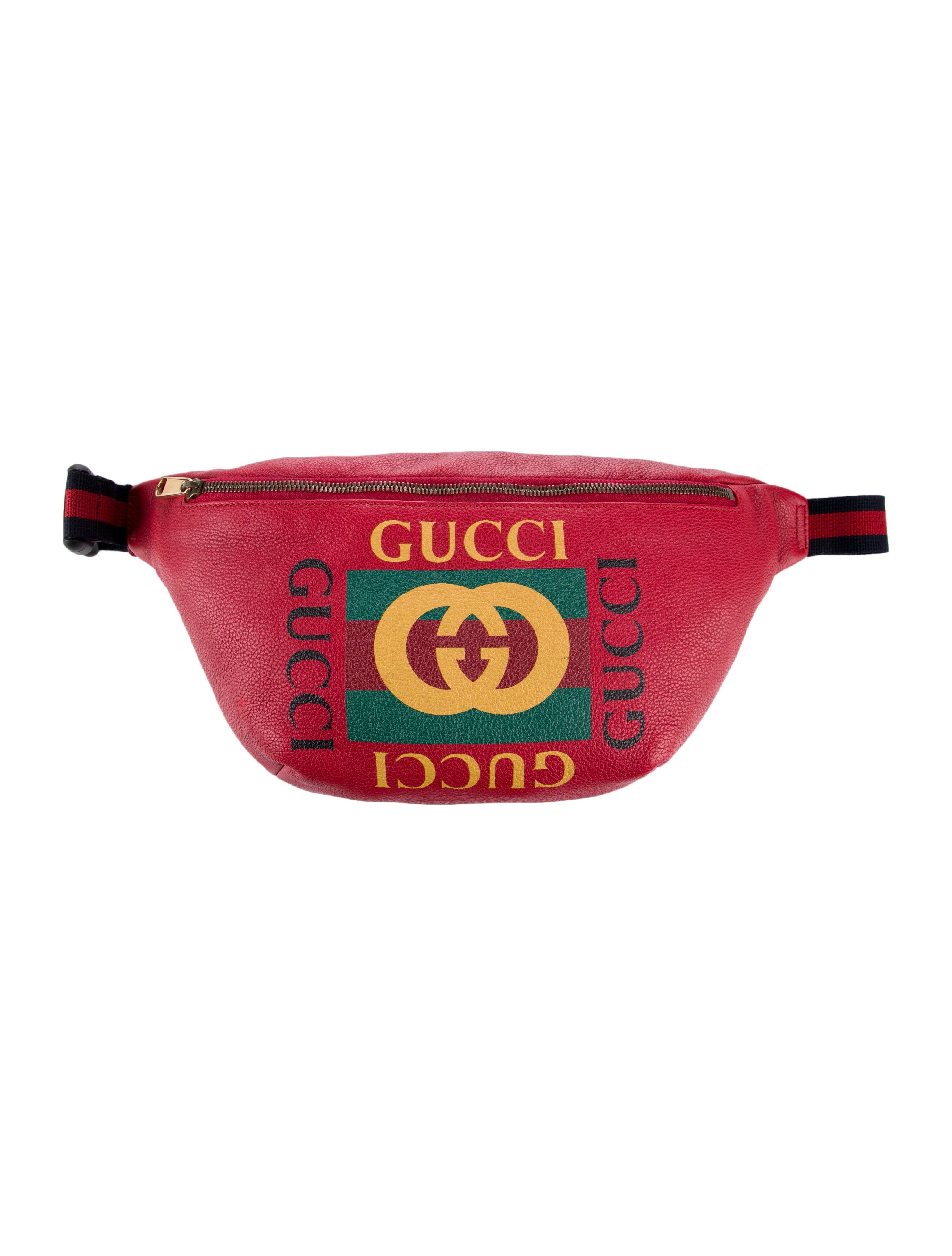Gucci Logo Print Belt Bag - Red Waist Bags, Handbags - GUC1270406 | The ...