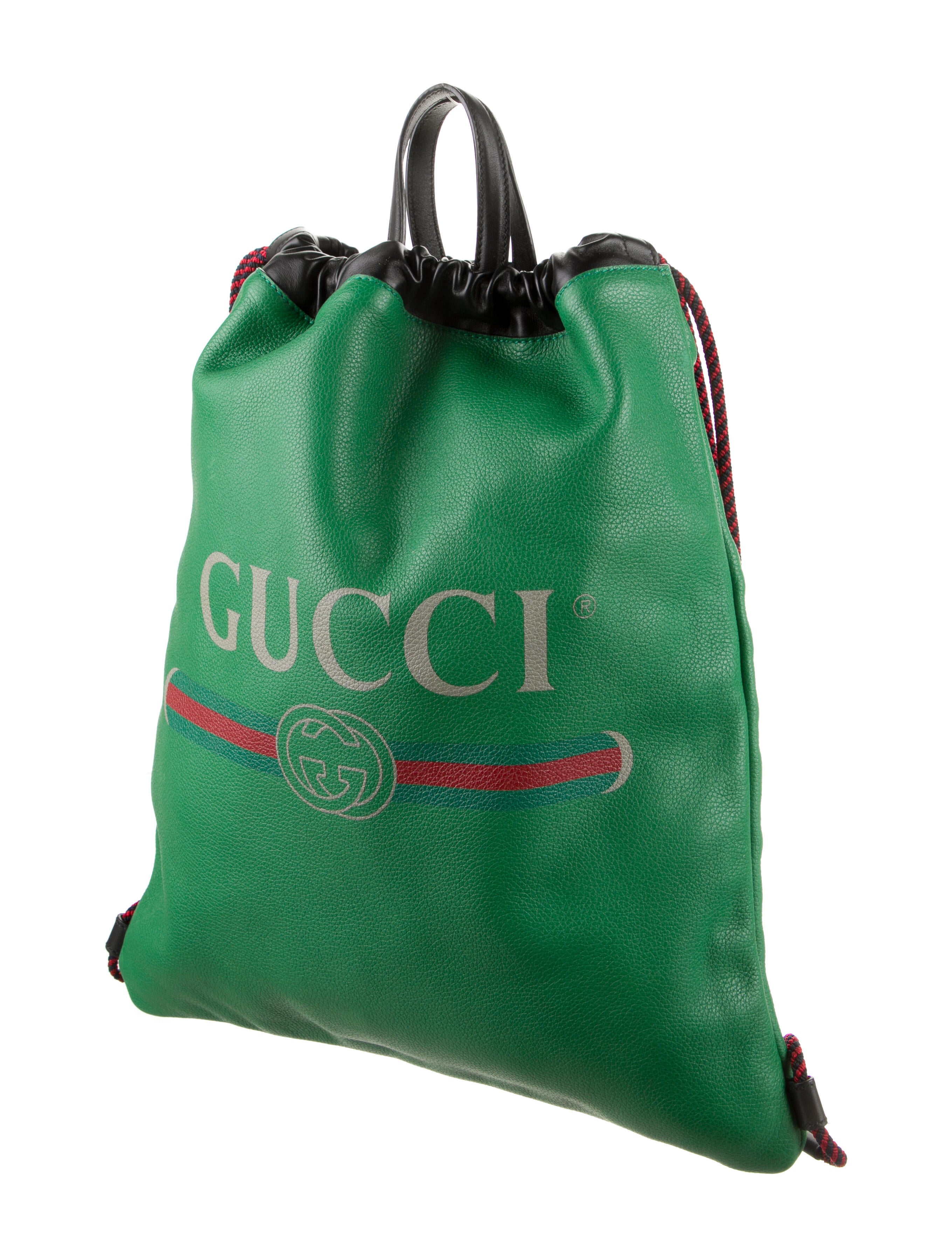 Gucci Logo Drawstring Backpack - Green Backpacks, Bags - GUC1271897 ...